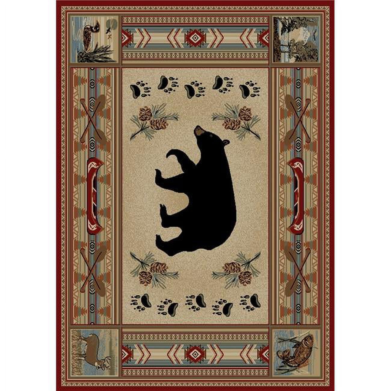 Mayberry Rug 7 ft. 10 in. x 9 ft. 10 in. Hearthside Woodlands Bear Area ...