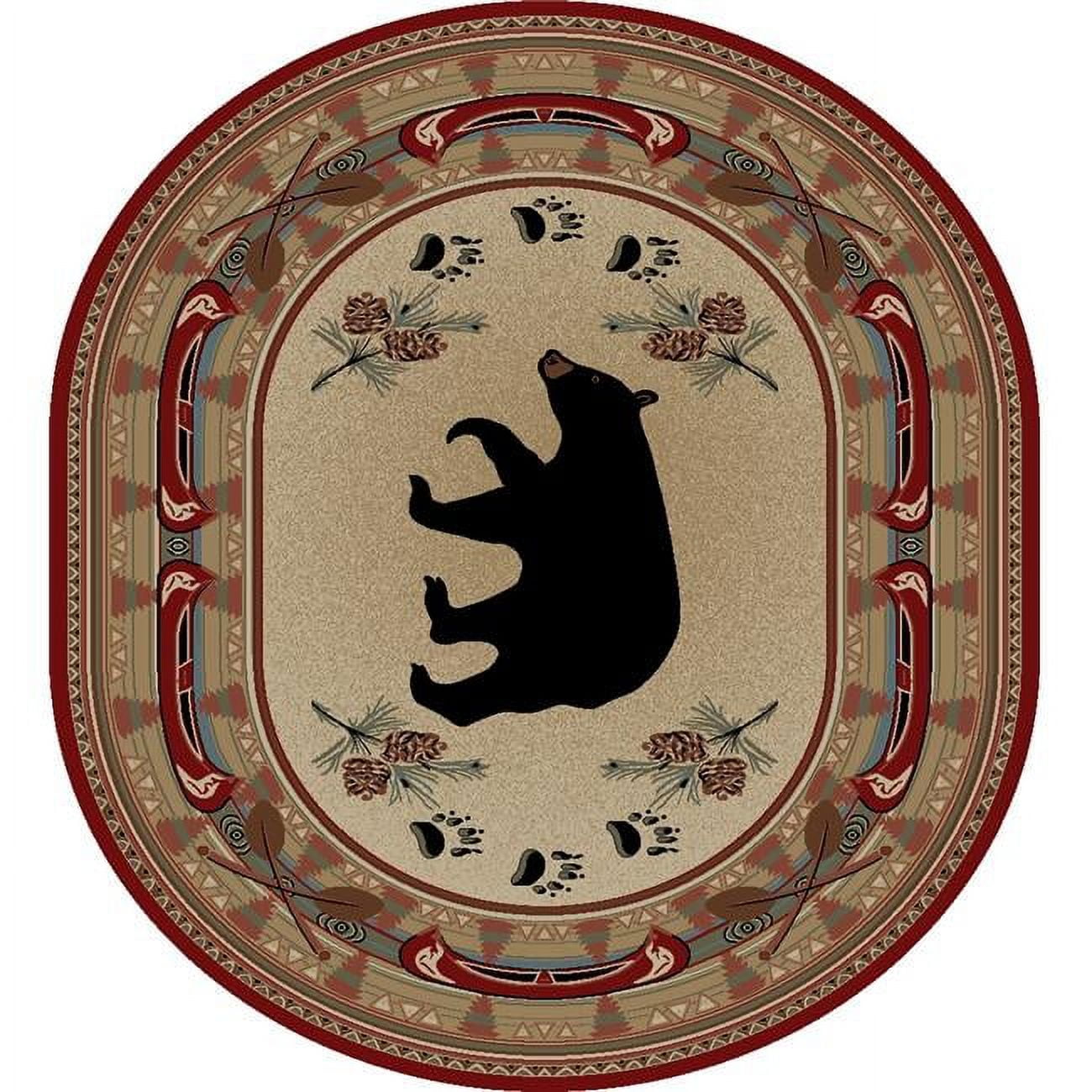 Mayberry Rug 7 ft. 10 in. x 9 ft. 10 in. Oval Hearthside Woodlands Bear ...