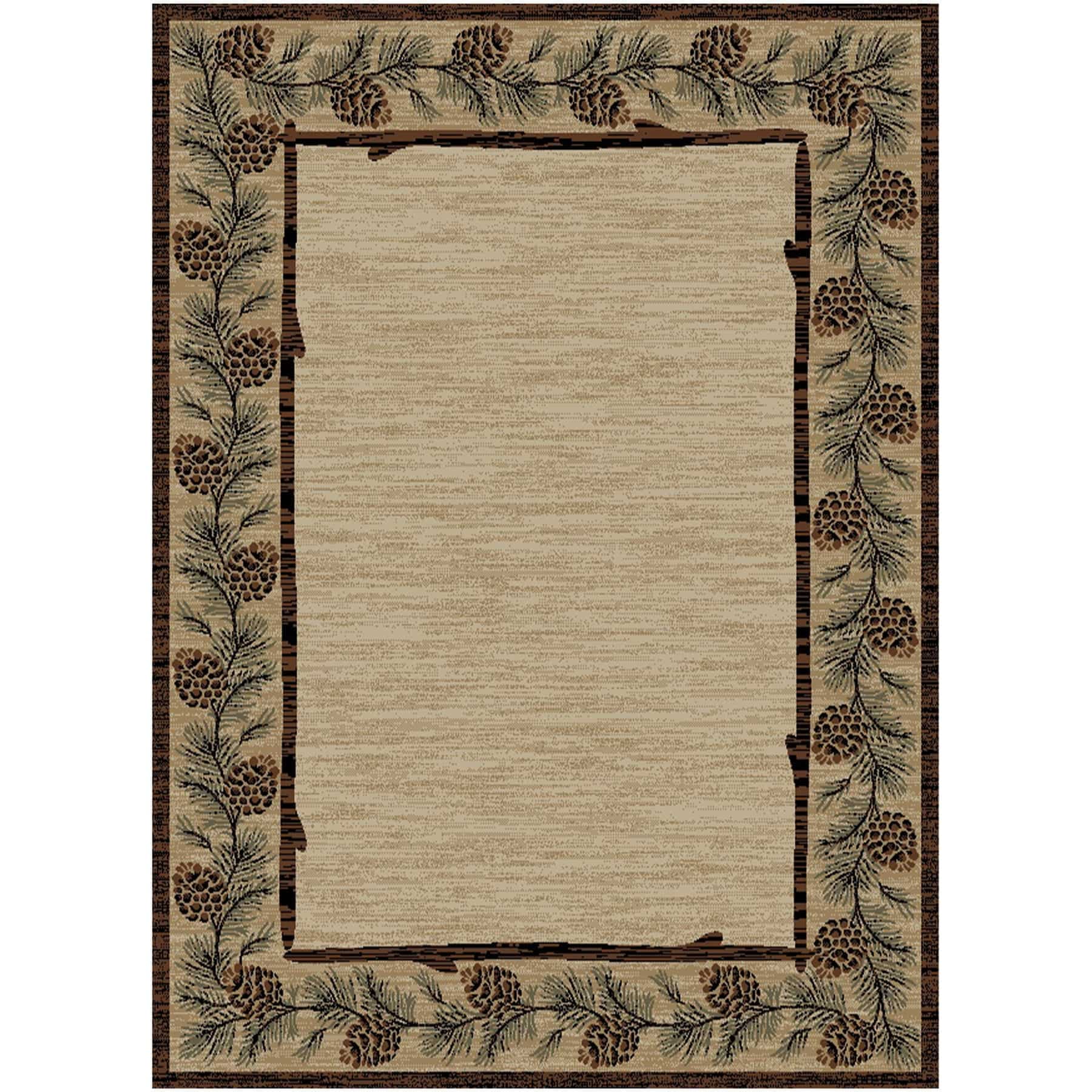 Mayberry Rug American Destination Clearmont Brown Rustic Pinecone Lodge ...