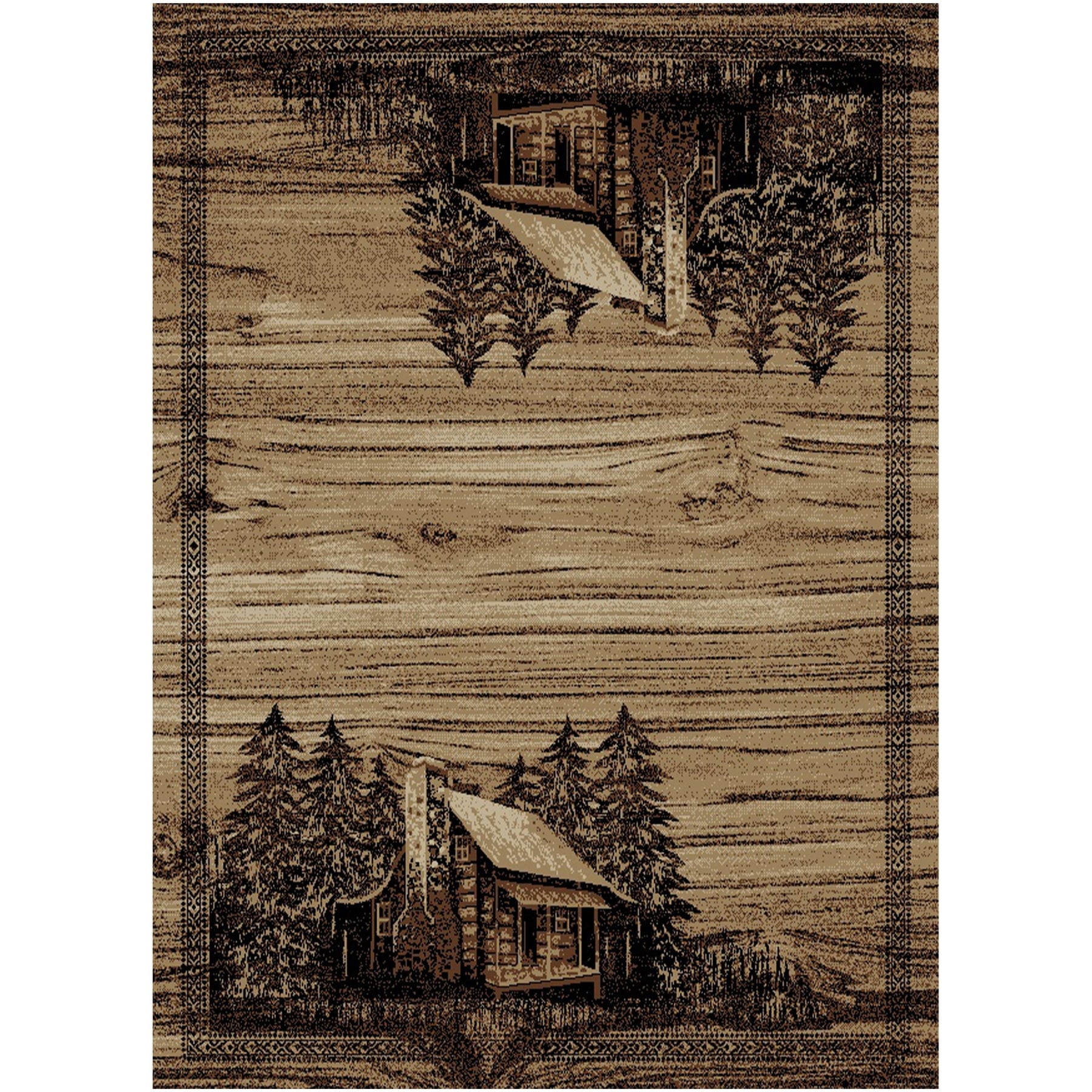 Mayberry Rug American Destination Rocky Bottom Brown Rustic Lodge Area ...