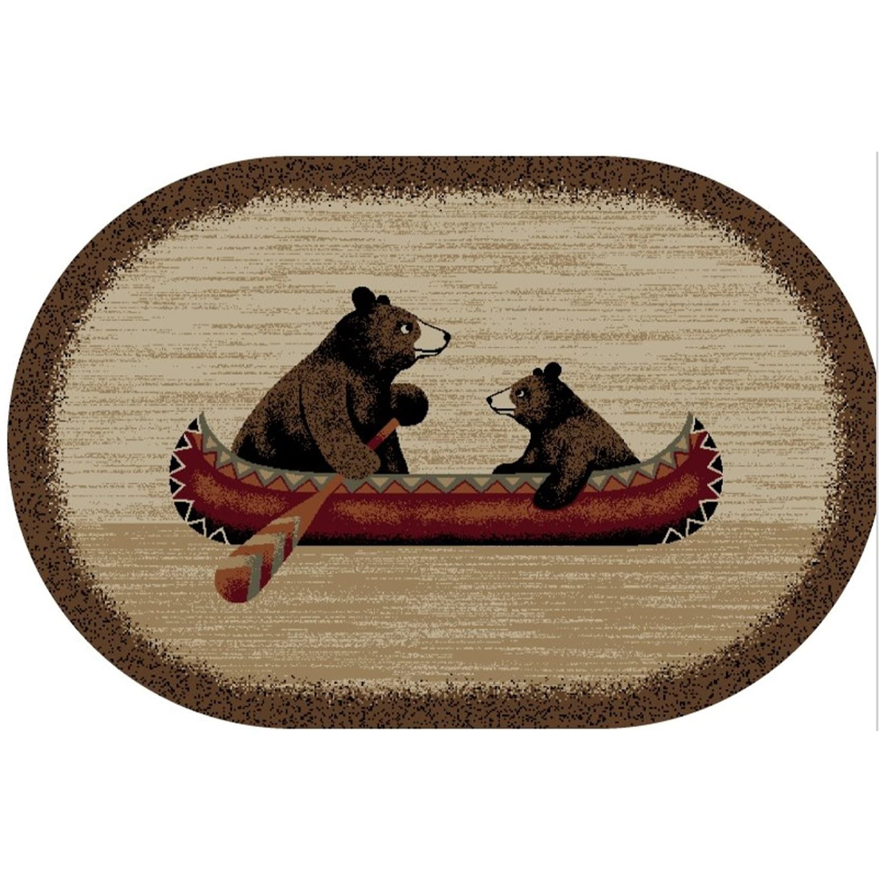 Mayberry Rug CC10449 30X46 30 x 46 in. Cozy Cabin Bear Printed Nylon ...