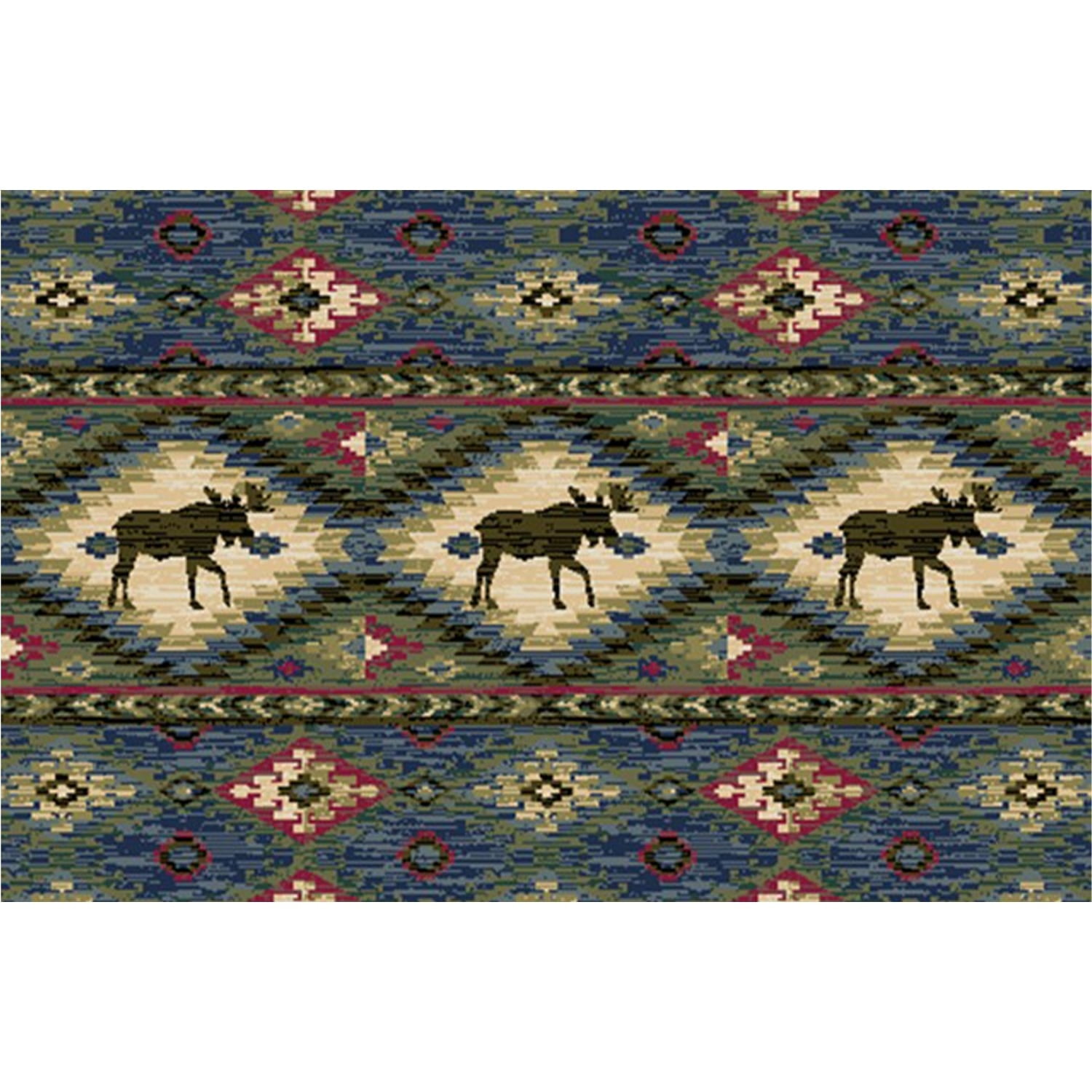 Mayberry Rug CC10519 30X46 30 x 46 in. Cozy Cabin Yukon Printed Nylon ...
