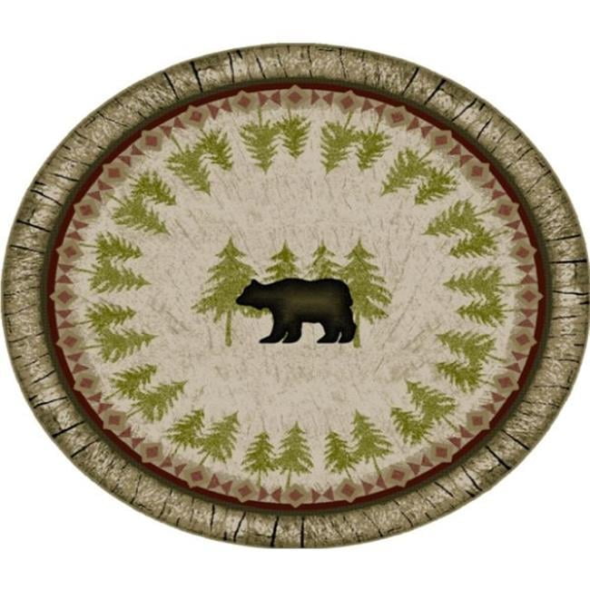 Mayberry Rug CC5276 4RD 4 ft. Cozy Cabin Birch Printed Nylon Kitchen ...