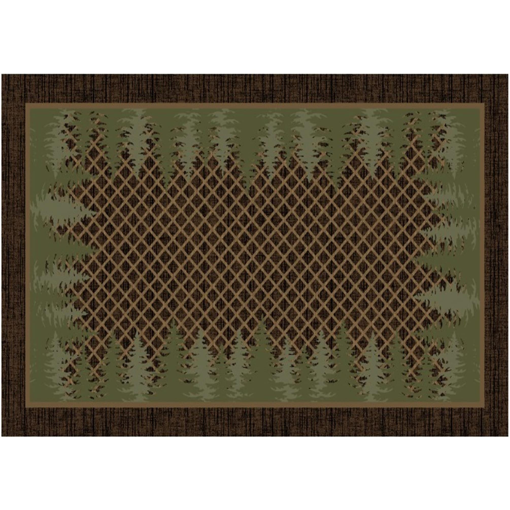 Mayberry Rug Cozy Cabin Pine Tree Trellis Accent Rug 20"x34" - Walmart.com