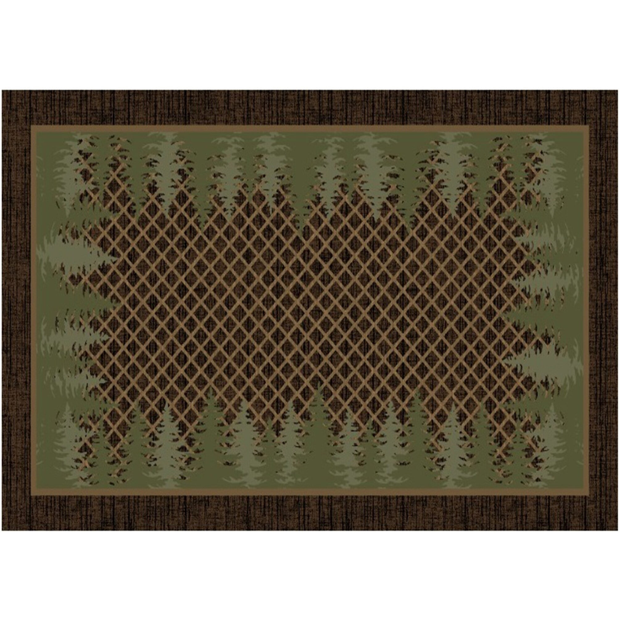 Mayberry Rug Cozy Cabin Pine Tree Trellis Accent Rug 30"x46" - Walmart.com