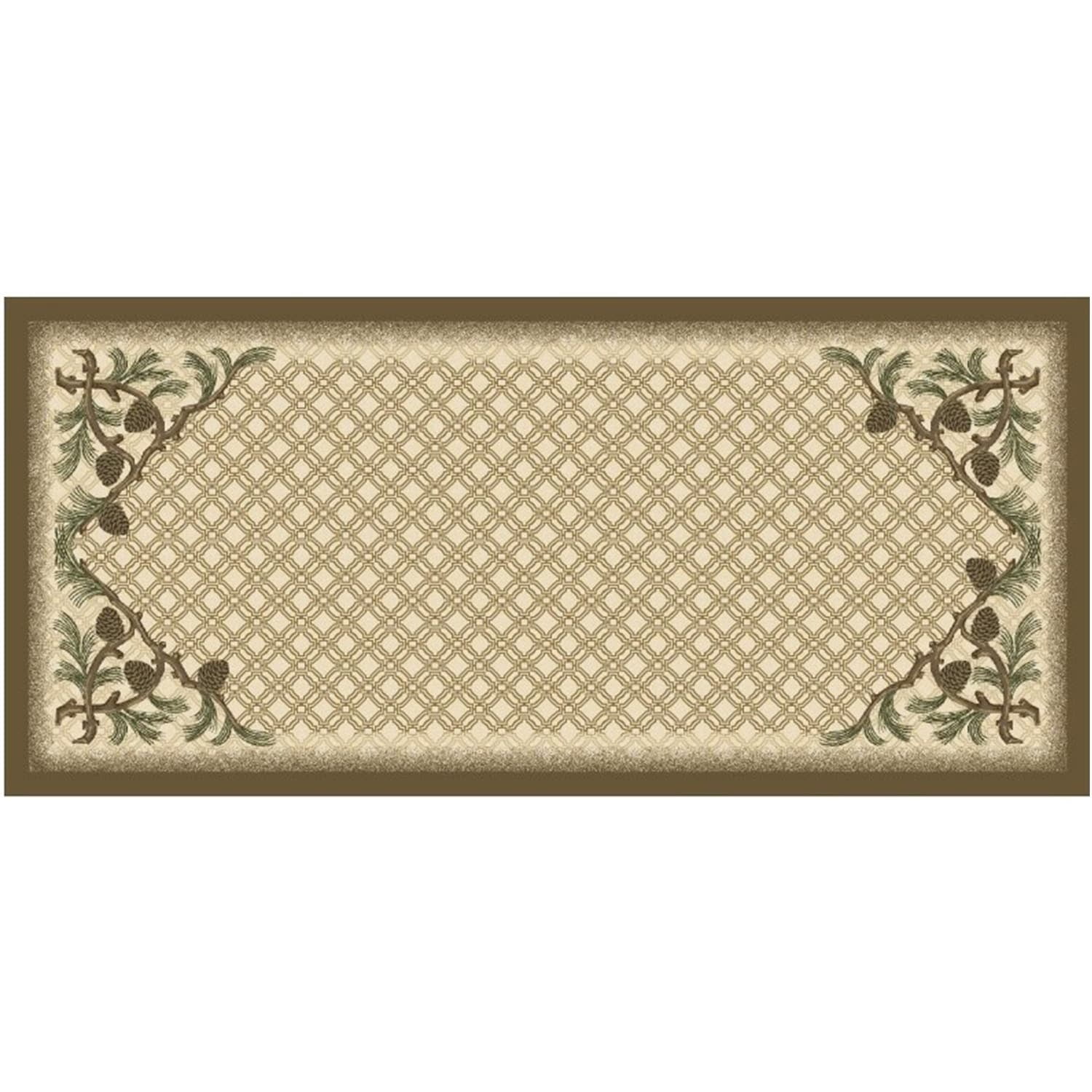 Mayberry Rug Cozy Cabin Pinecone Corner Accent Rug 20"x44" - Walmart.com
