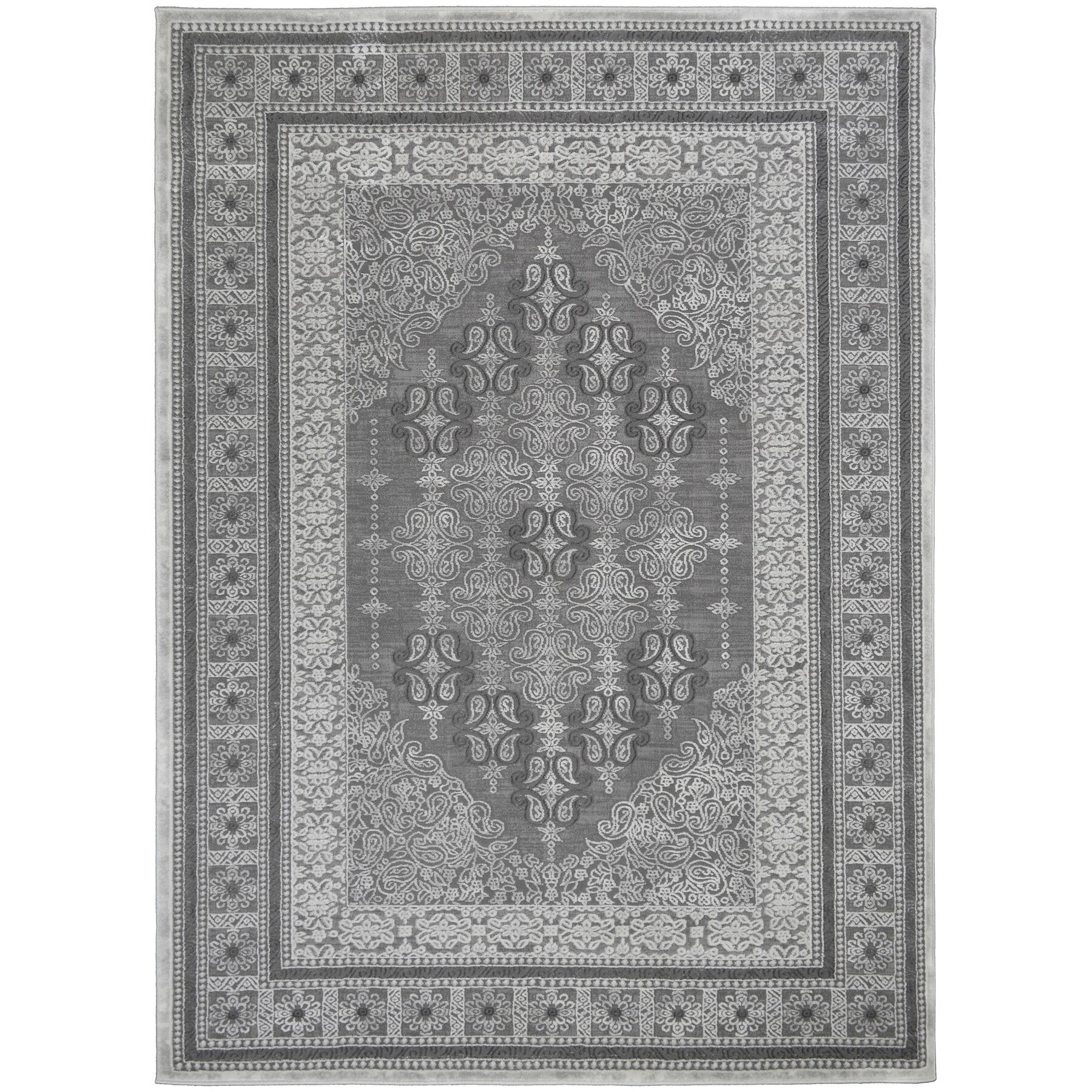 Mayberry Rug Everest Iris Gray Traditional Oriental Area Rug 7'10"x9'10 ...