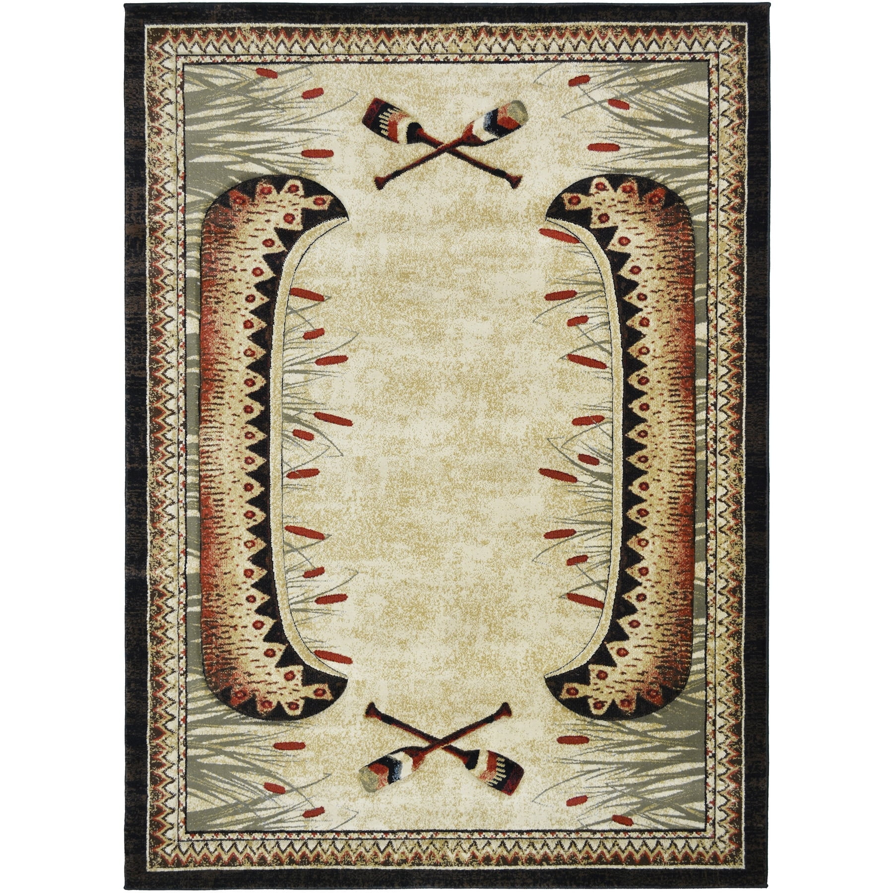 Mayberry Rug Granite Falls Moccasin Bend Multi Canoe Lodge Area Rug 5'3 ...