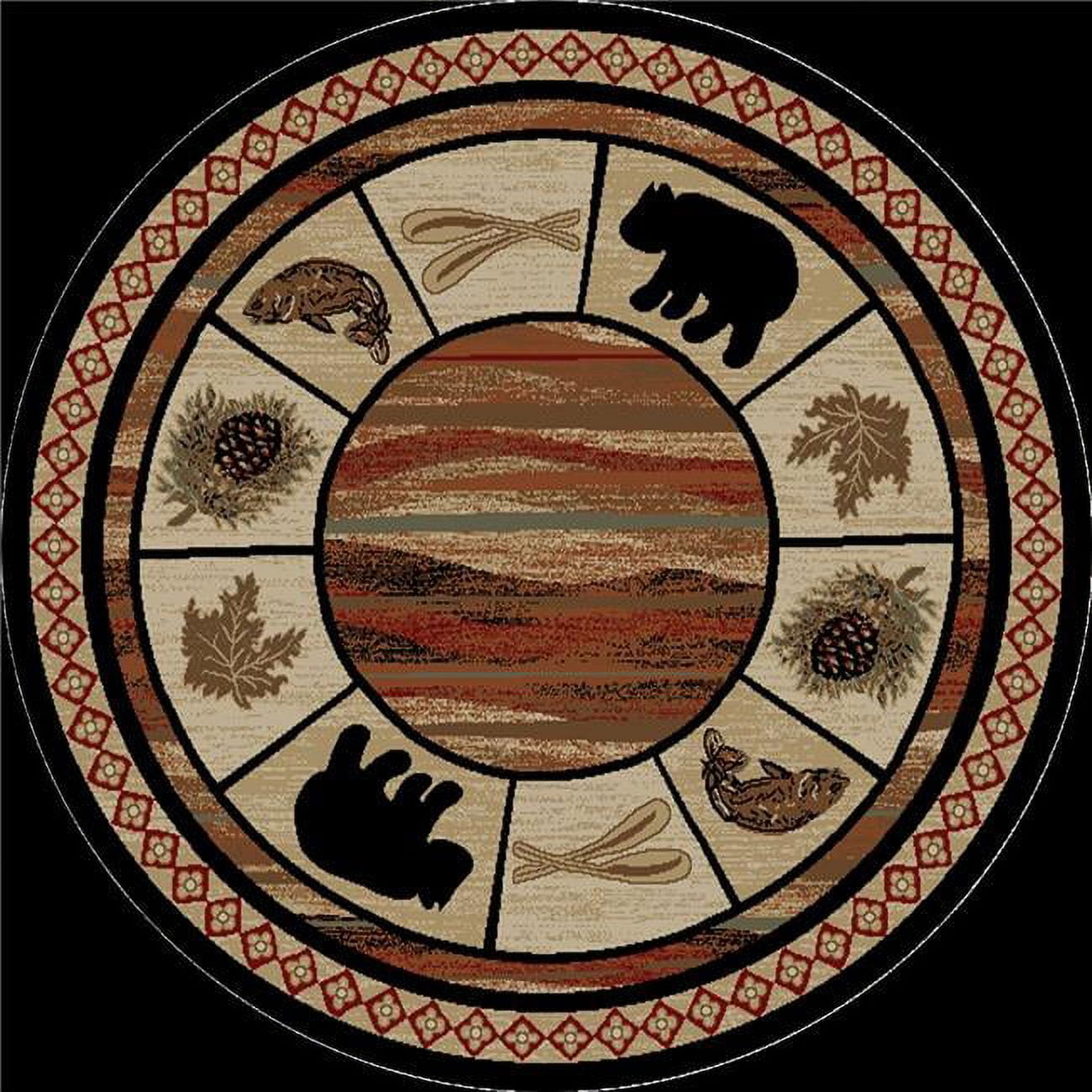 Mayberry Rug HS7463 8RD 7 ft. 10 in. x 7 ft. 10 in. Round Hearthside ...