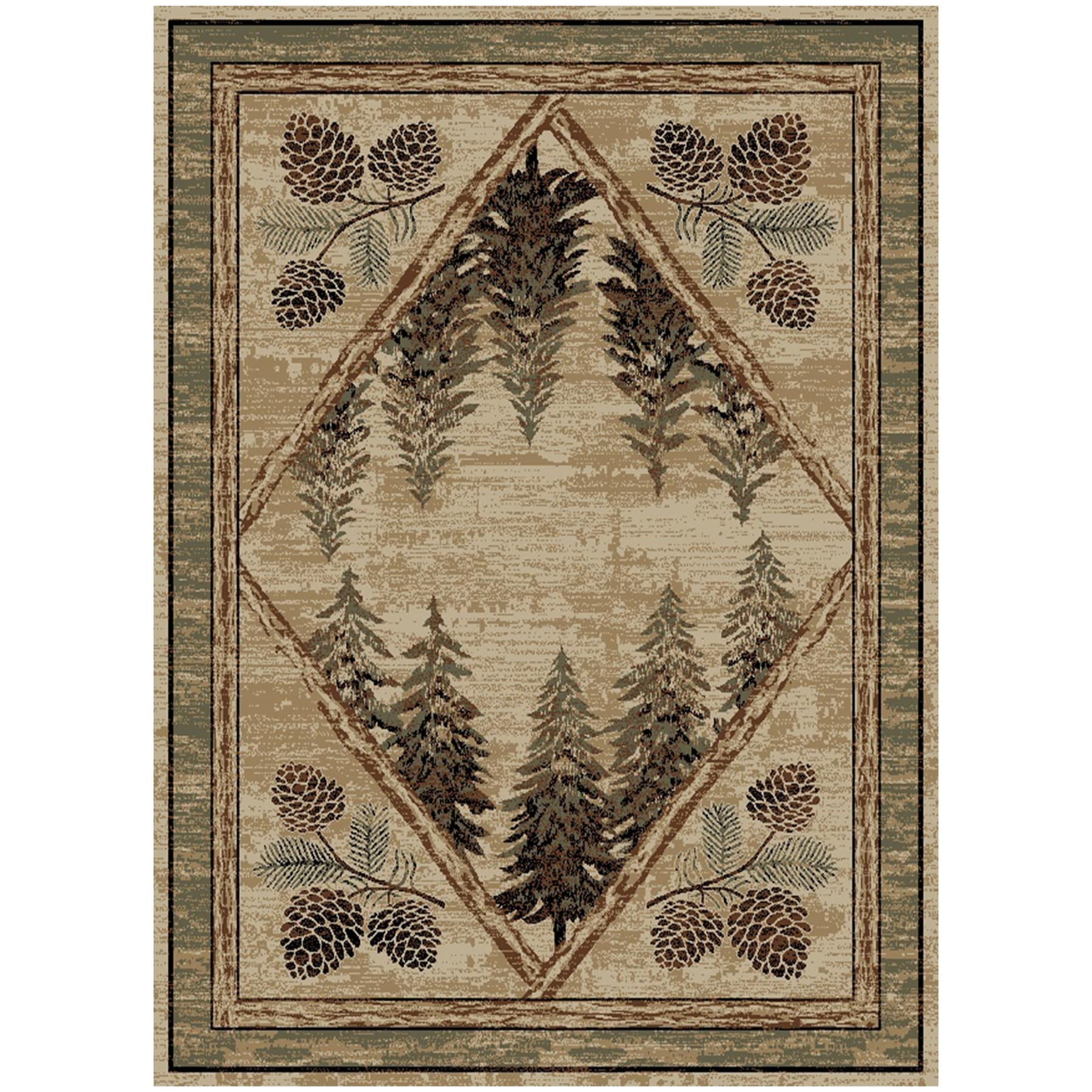 Mayberry Rug Hearthside Pinetops Antique Rustic Lodge Area Rug 2'3"x3'3 ...