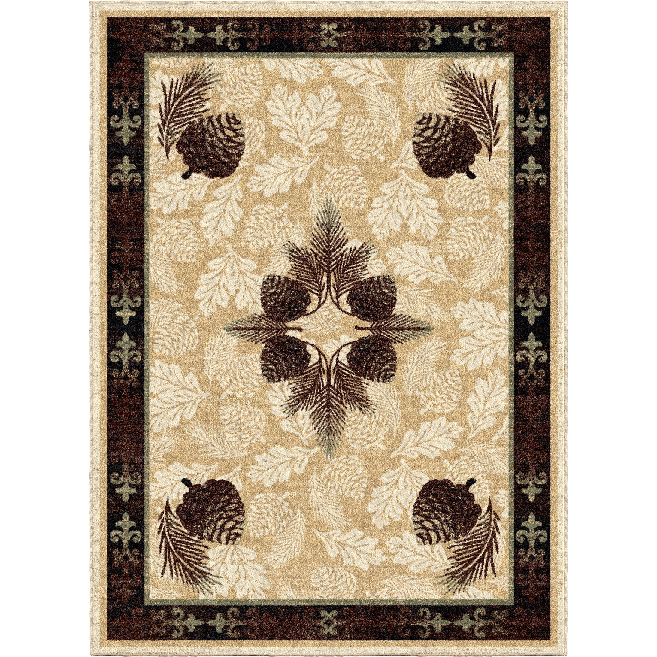 Mayberry Rugs American Destination Lodge Pinecone Rug Antique 5'3"x7'3 ...