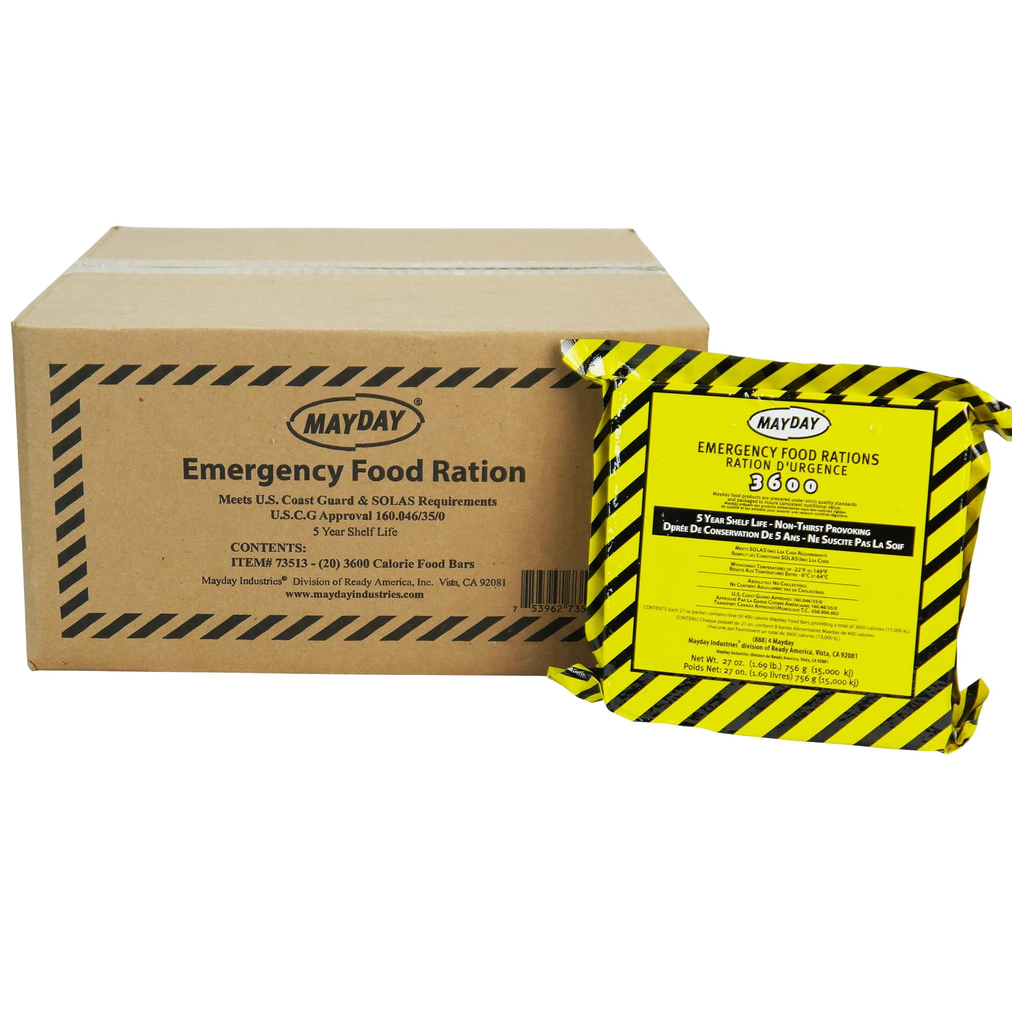 Mayday Emergency DPF11 3600 Calorie Meal Replacement 5 Rations for ...