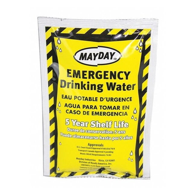 Mayday Long-Term Boxed Pouches of Emergency Drinking Water, 4.22 oz ...
