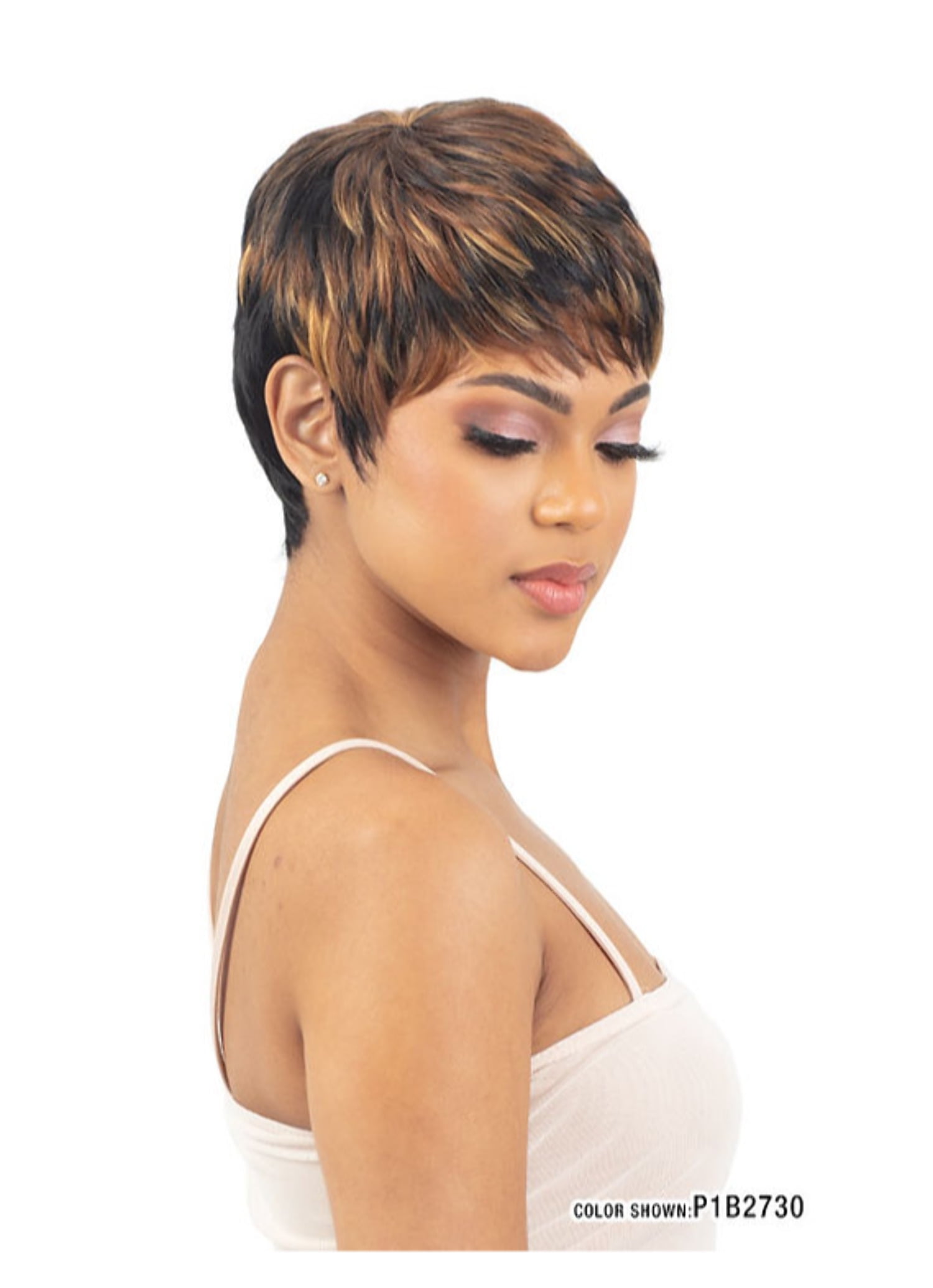Mayde Beauty Mocha Series 100% Human Hair Blend Pixie Style Wig ...