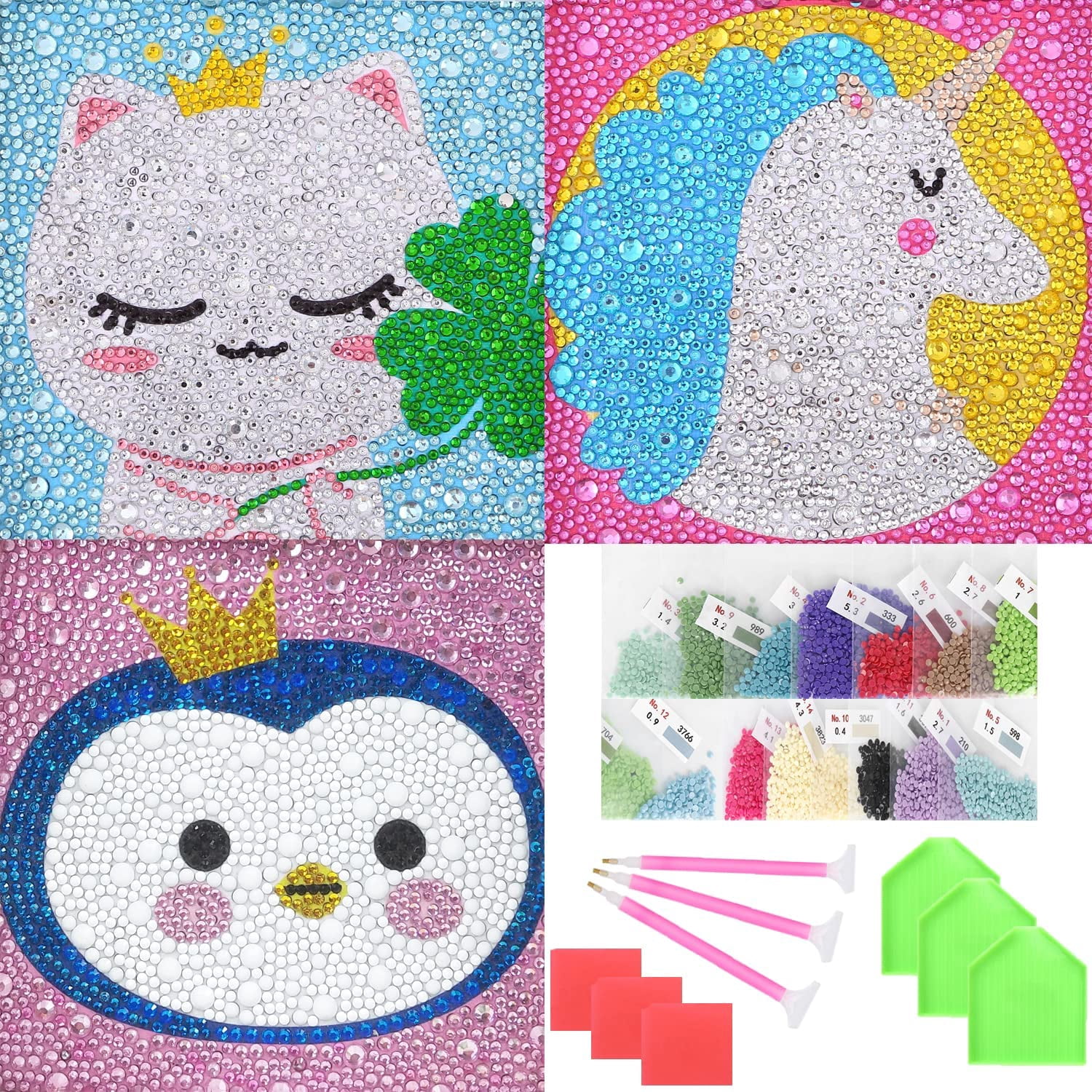 Maydear 5D Diamond Painting Art Kit, 3 Pack DIY Diamond Paintings for ...