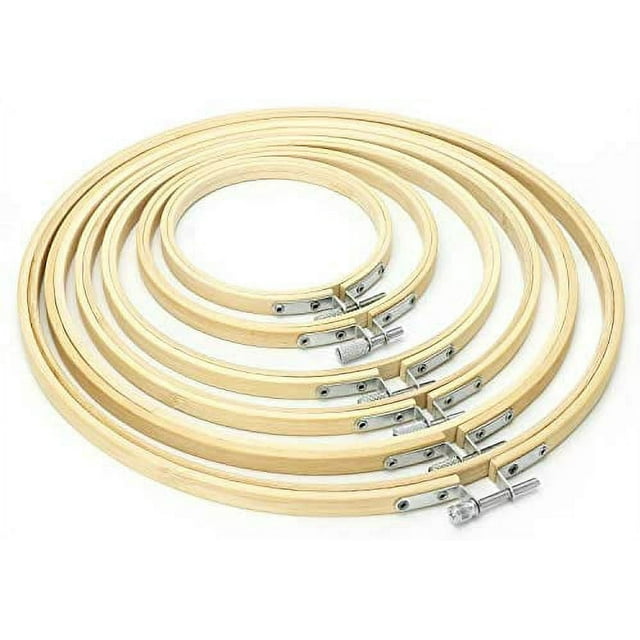 Maydear 6 Pack Bamboo Embroidery Hoops Set, Cross Stitch Sewing Circle ...