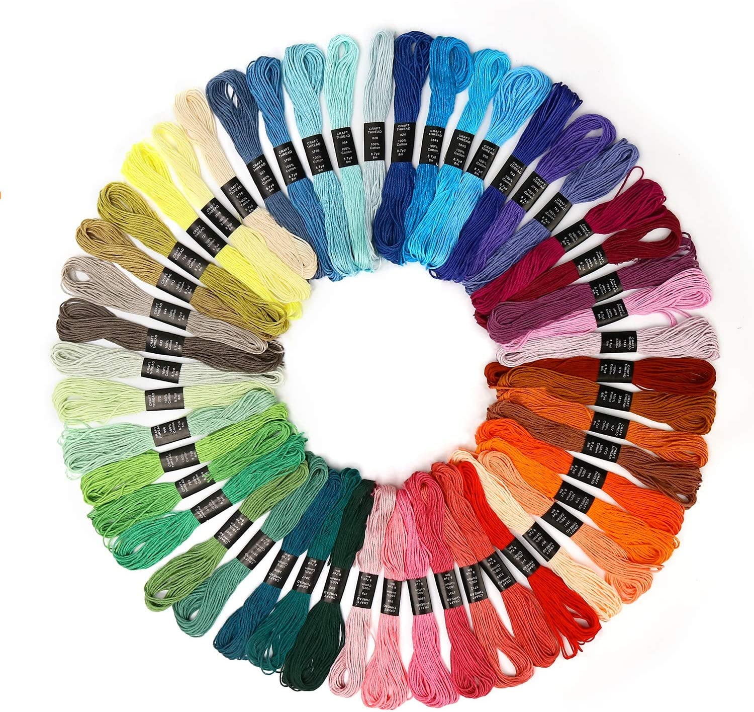 Maydear Embroidery Floss, Polyester Cotton Embroidery Thread 50 Skeins ...