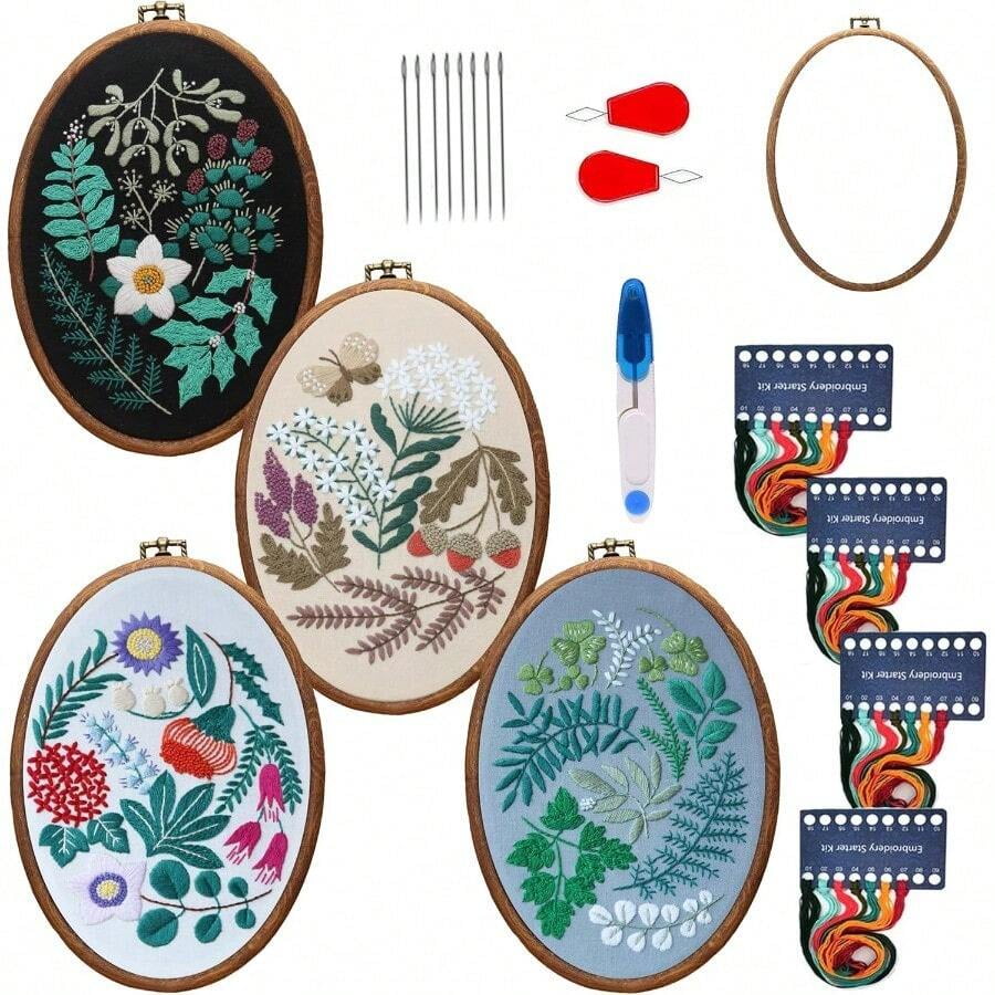 Maydear Embroidery Kit For Beginners, Punch Needle Kit With Patterns ...