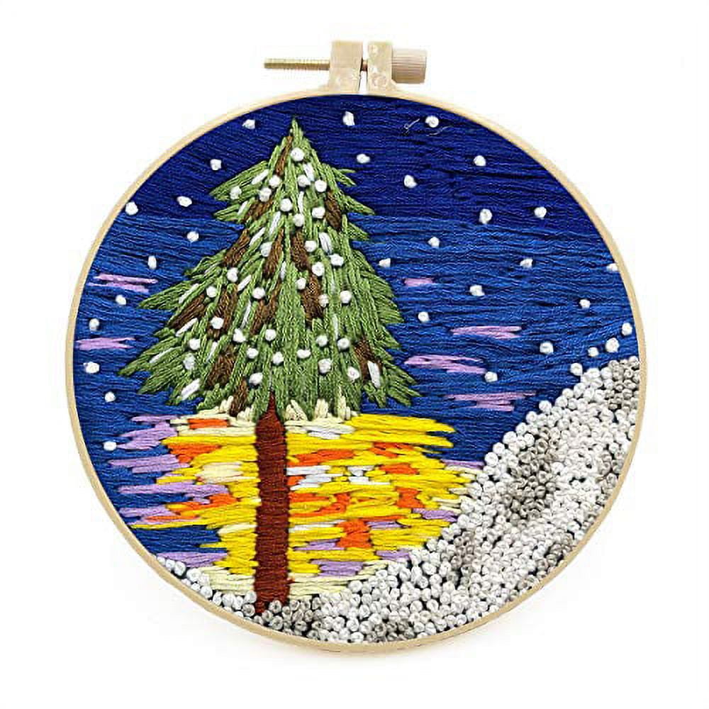 Maydear Stamped Embroidery Kit for Beginners with Pattern, Cross Stitch ...