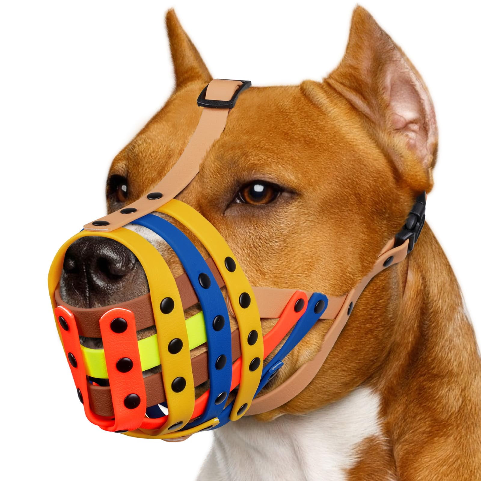 Mayerzon Dog Muzzle for Pitbull Rottweiler ATT1Amstaff, Multicolor ...