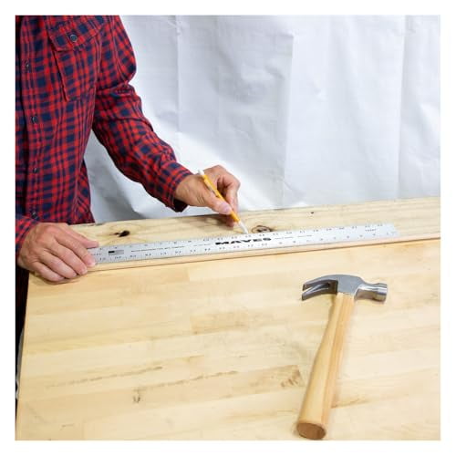 Mayes 10207 24 Inch Straight Edge Aluminum Ruler, Heavy Duty 24 Inch ...