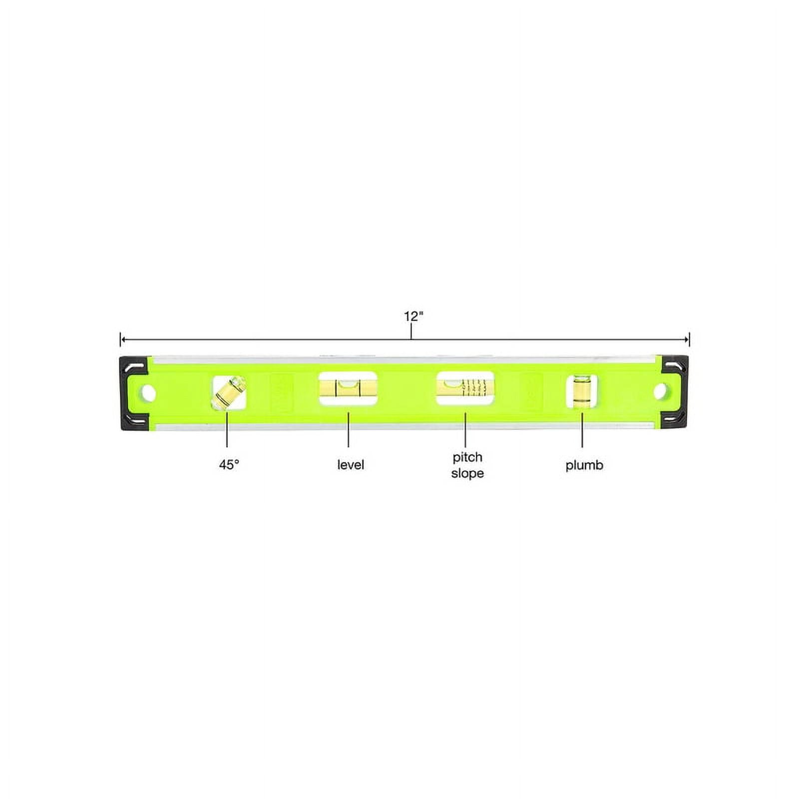 Mayes 2011698 12 in. Aluminum Magnetic Torpedo Level 4 Vial, Green ...