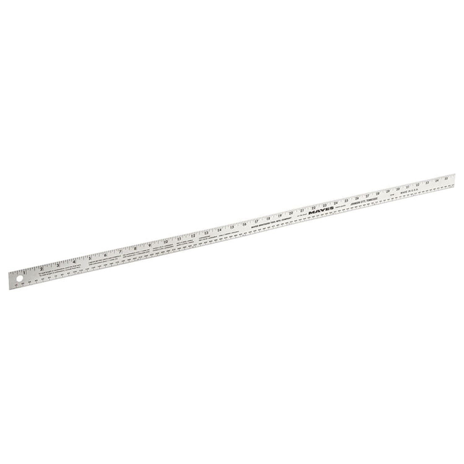Mayes Straight Edge Aluminum Yardstick, Silver, 36 Inch - Walmart.com