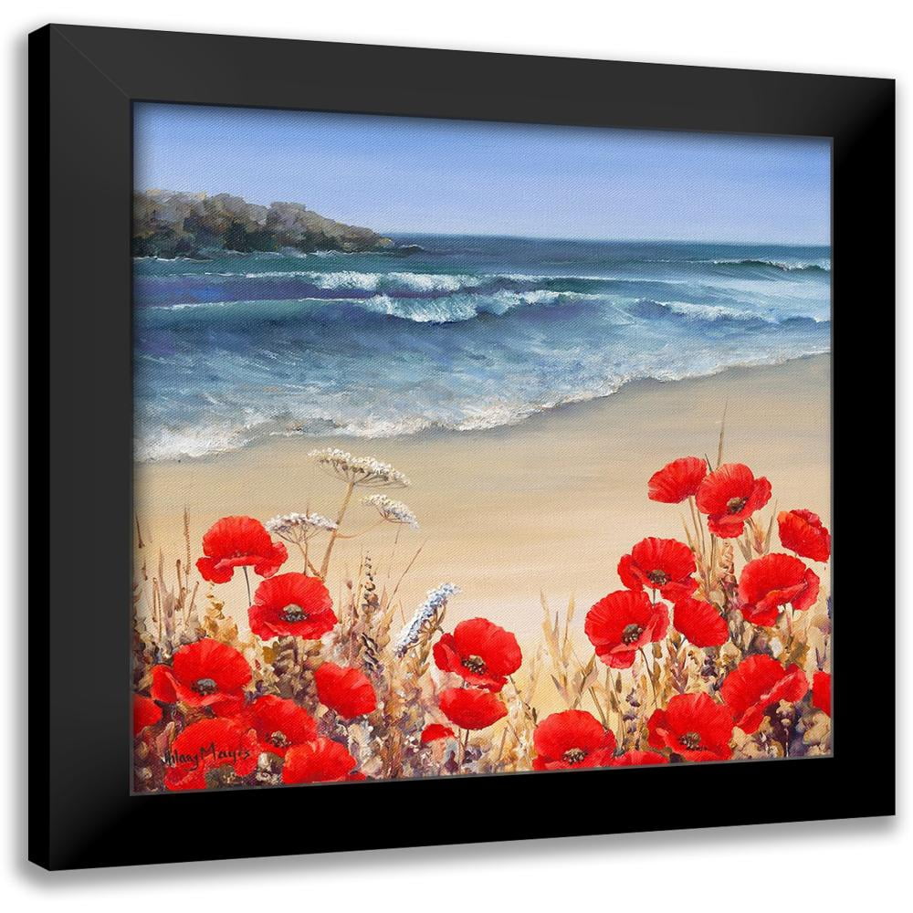 Mayes, Hilary 15x15 Black Modern Framed Museum Art Print Titled - Poppy ...