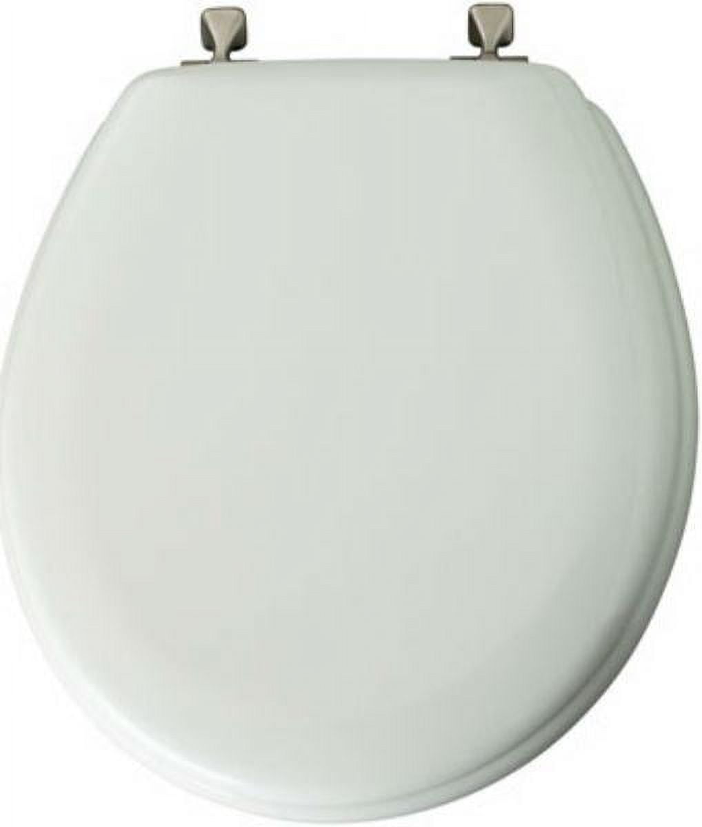 Mayfair 44BN-000 Round Molded Wood Toilet Seat w/ Brushed Nickel Hinge ...
