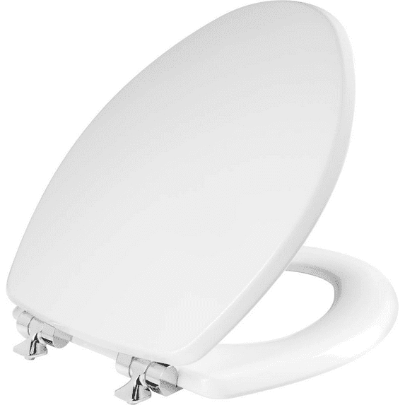 Mayfair Bennett Wood Toilet Seat Elongated Slow-Close Chrome Hinges ...