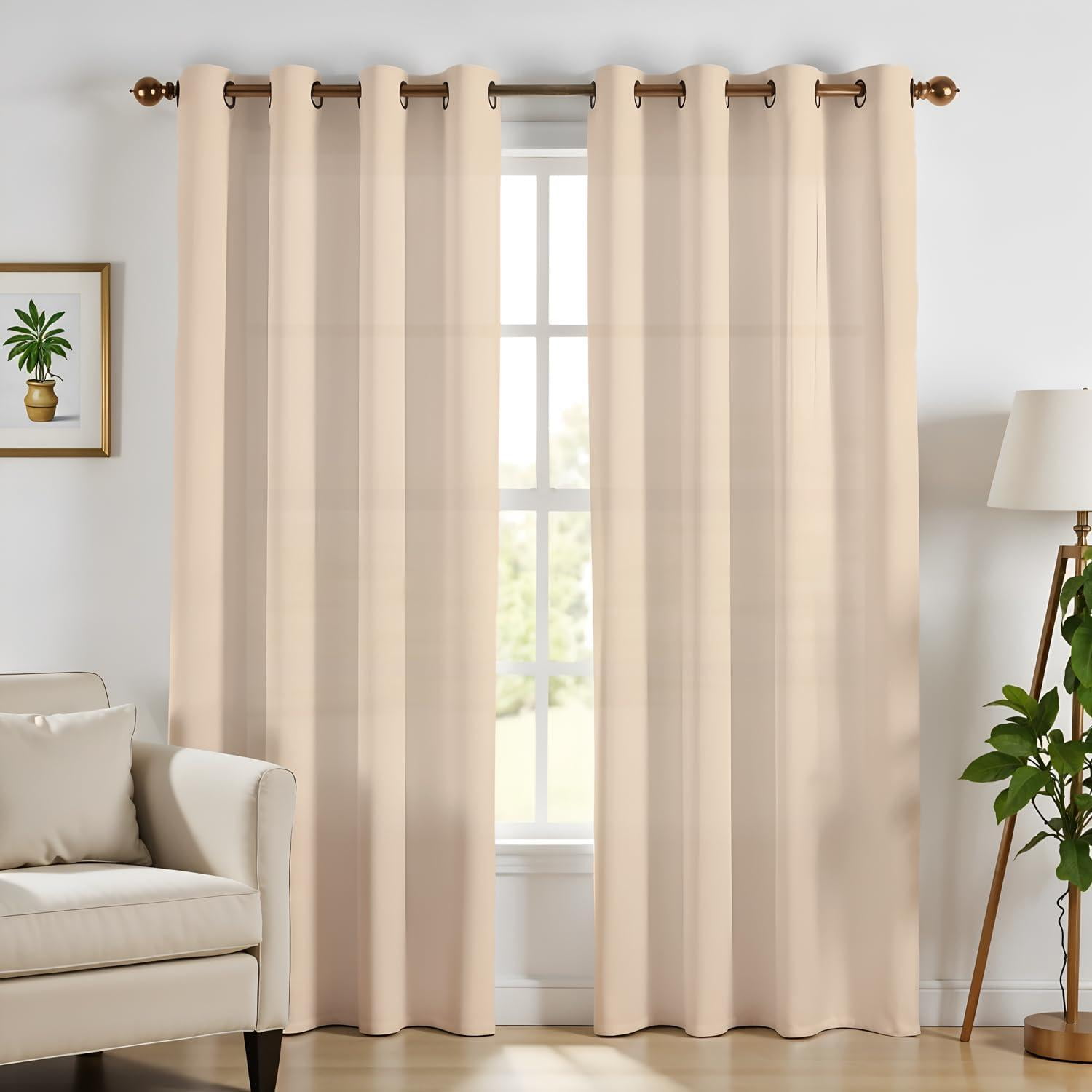 Mayfair Linen Curtains 96 Inches Long - Bedroom Living Room 96 Inch ...