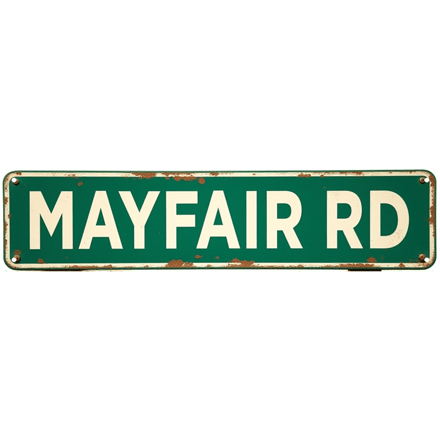 Mayfair Rd Tin Sign - 16x4 Inch - Ideal for Luxury Home, Office, Man ...
