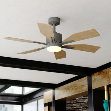 Curtiss Satin Brass Mid-Century Modern MCM Wood Propeller Ceiling Fan ...