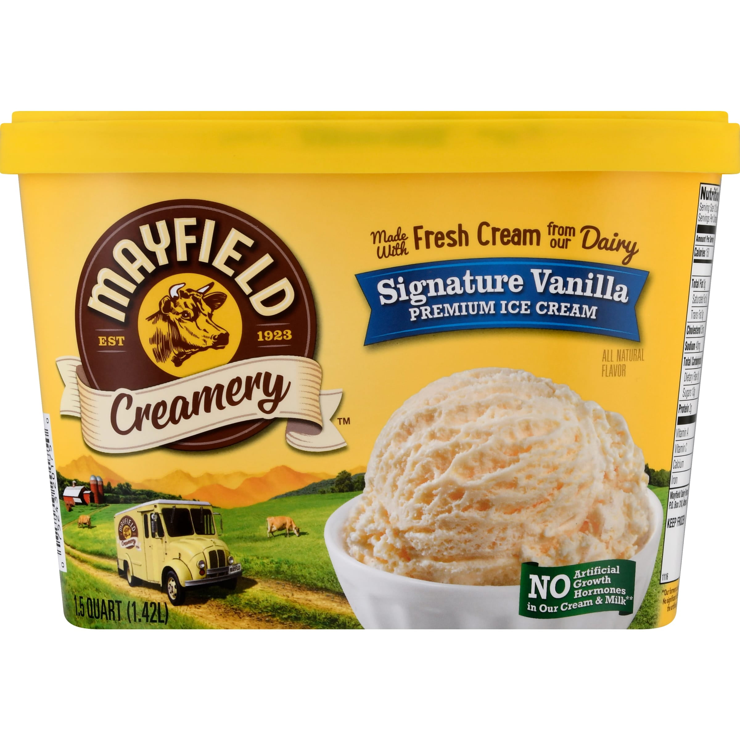 Mayfield Signature Vanilla Ice Cream Tub - 1.5 Quart - Walmart.com