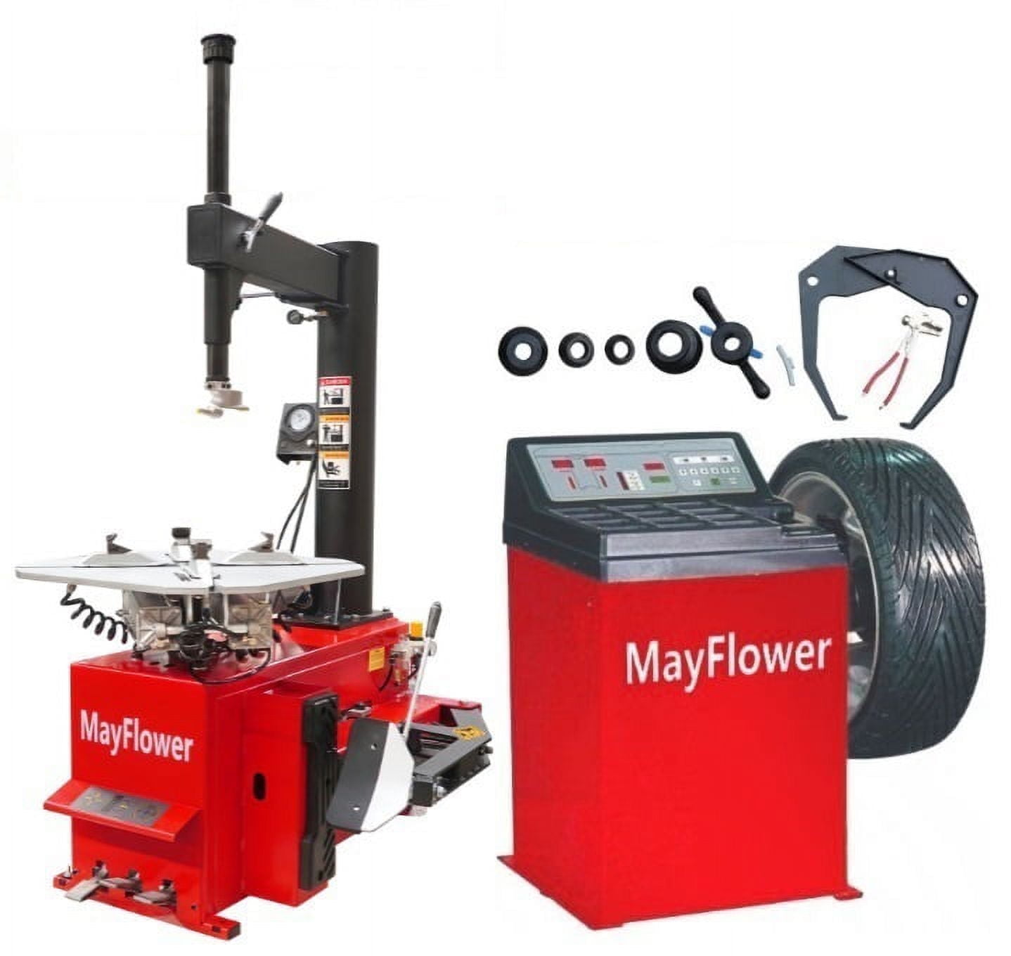 Mayflower - 1.5 HP Tire Changer Wheel Changers Balancer Machine Combo 980 800 Red Edition / 1 ...