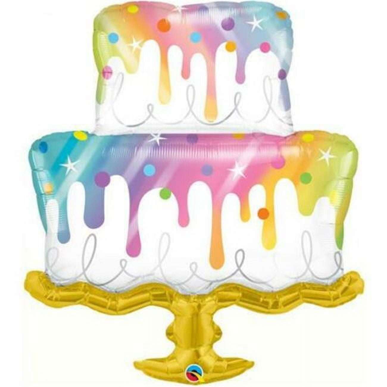 Mayflower 624394 39 in. Pastel Rainbow Drip Cake Jumbo Shaped Balloon ...