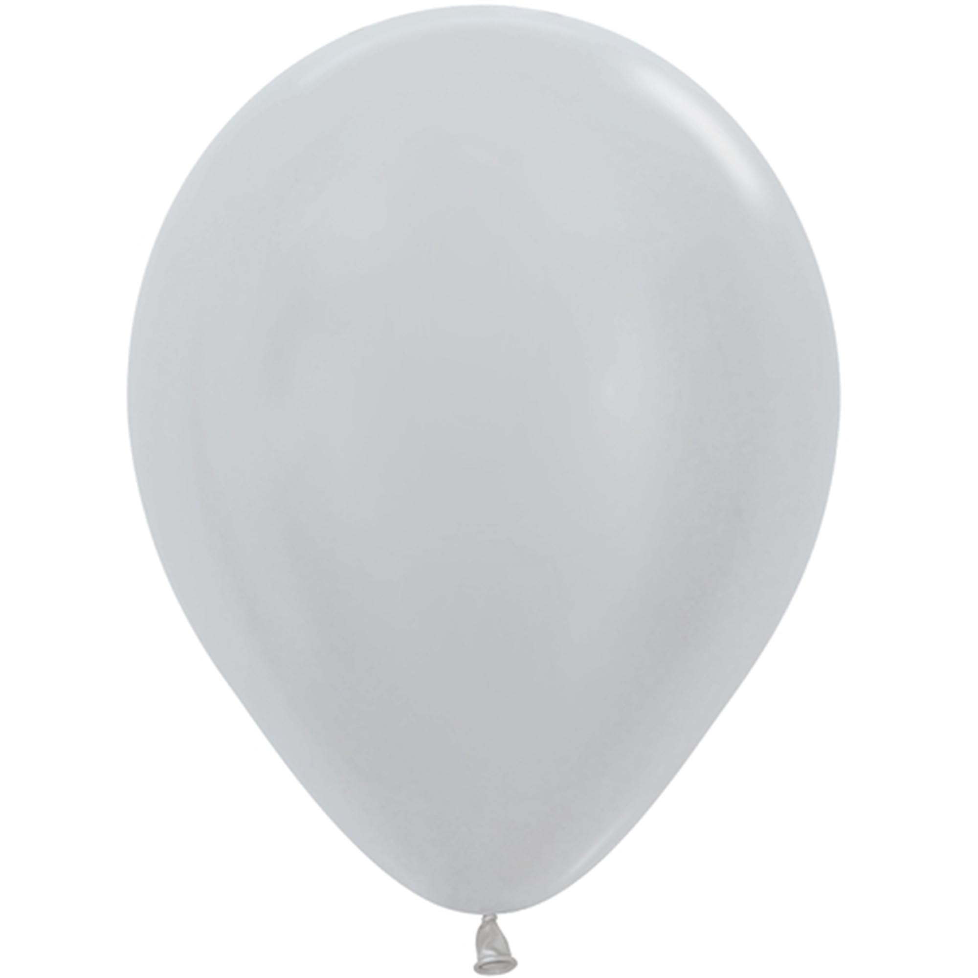 Mayflower Balloons 29826 5 Inch Metallic Silver Latex Pack Of 100 ...