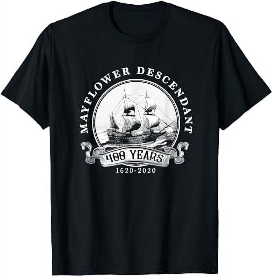 Mayflower Descendant 400 Years 1620 2020 Vintage Ship T-Shirt - Walmart.com
