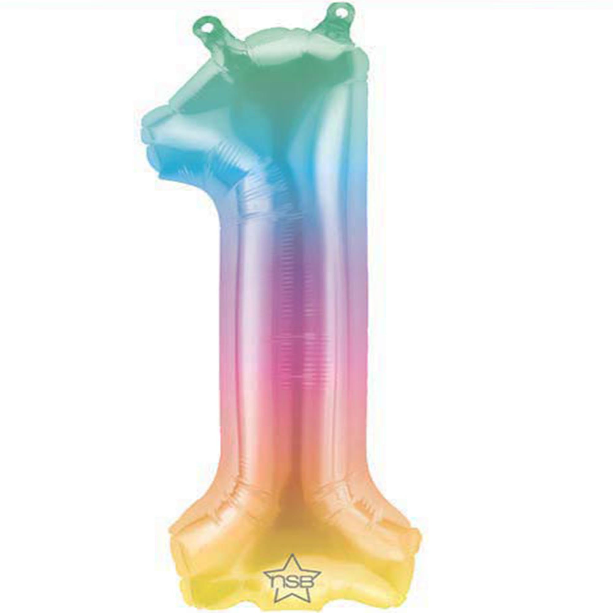 Mayflower Distributing 16 in. Pastel Ombre Number 1 Balloon - Walmart.com