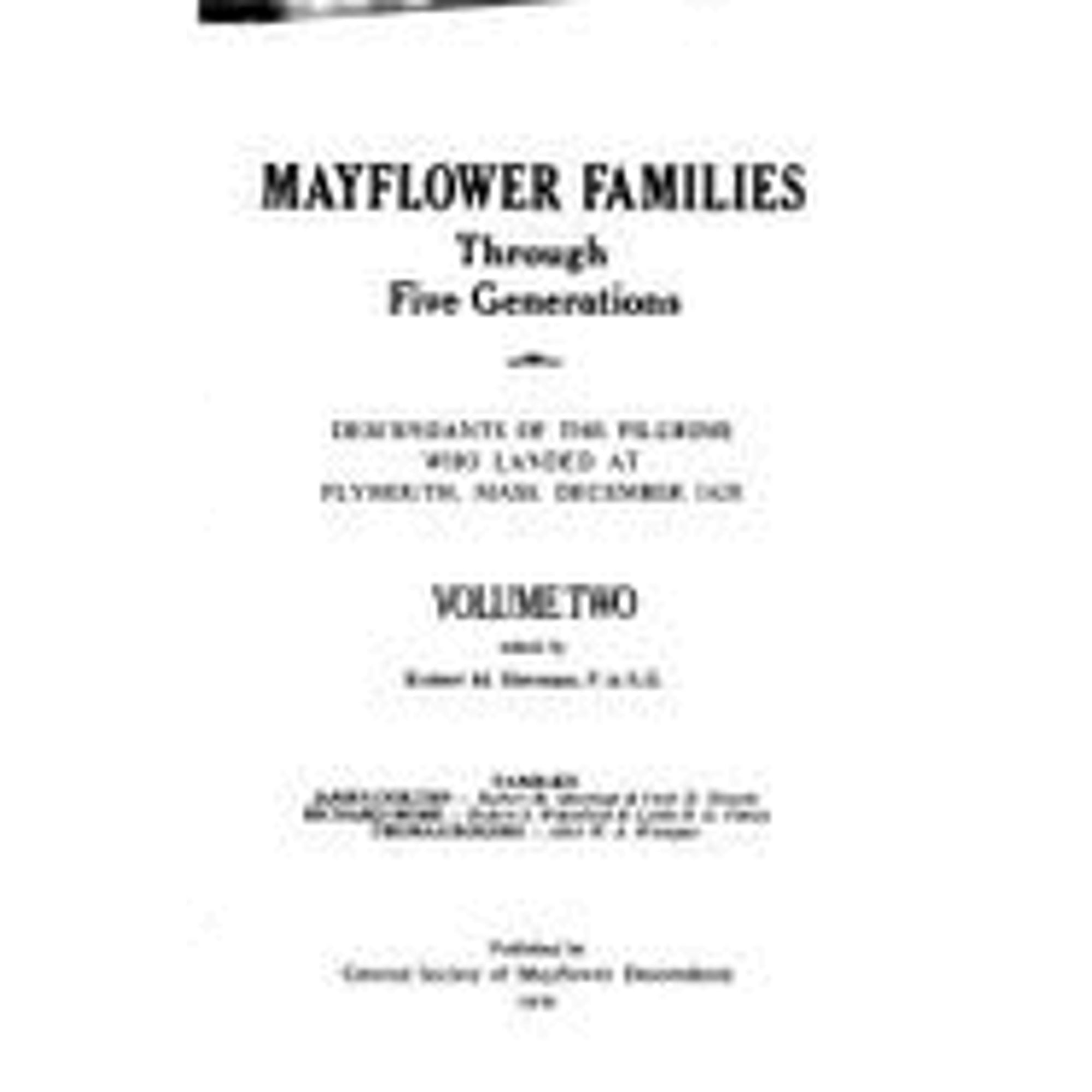 Pre-Owned Mayflower Families Through Five Generations: Descendants of ...
