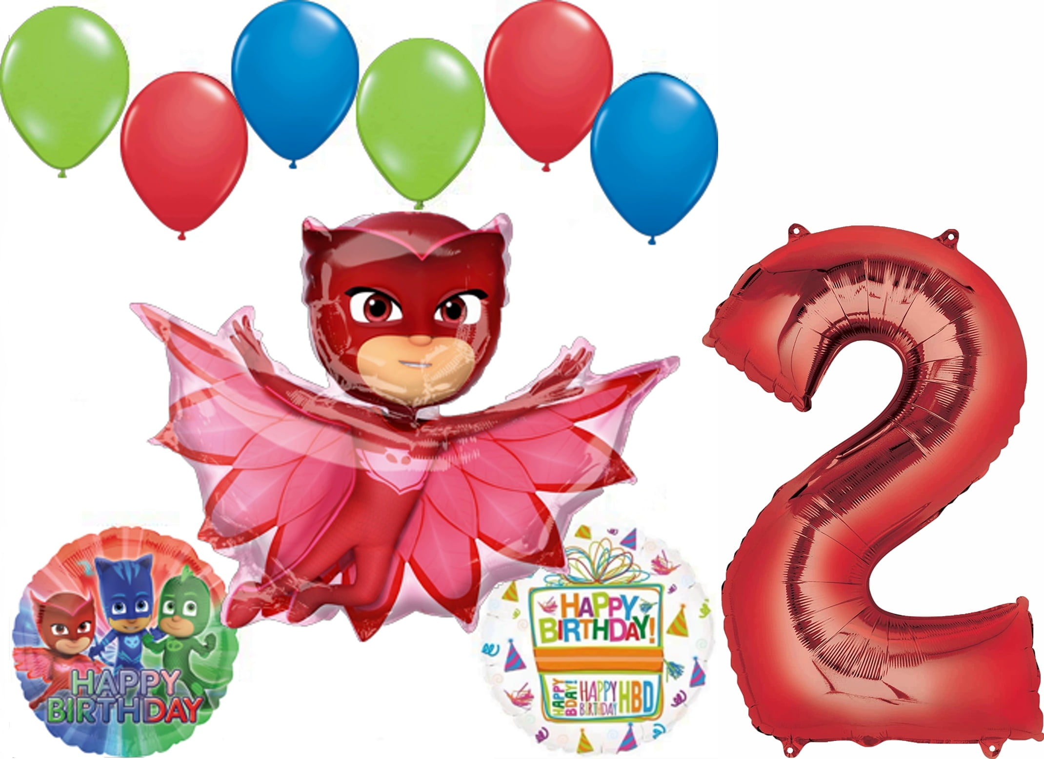 Mayflower Products PJ Masks Owlette 2nd Birthday Party Supplies Balloon ...