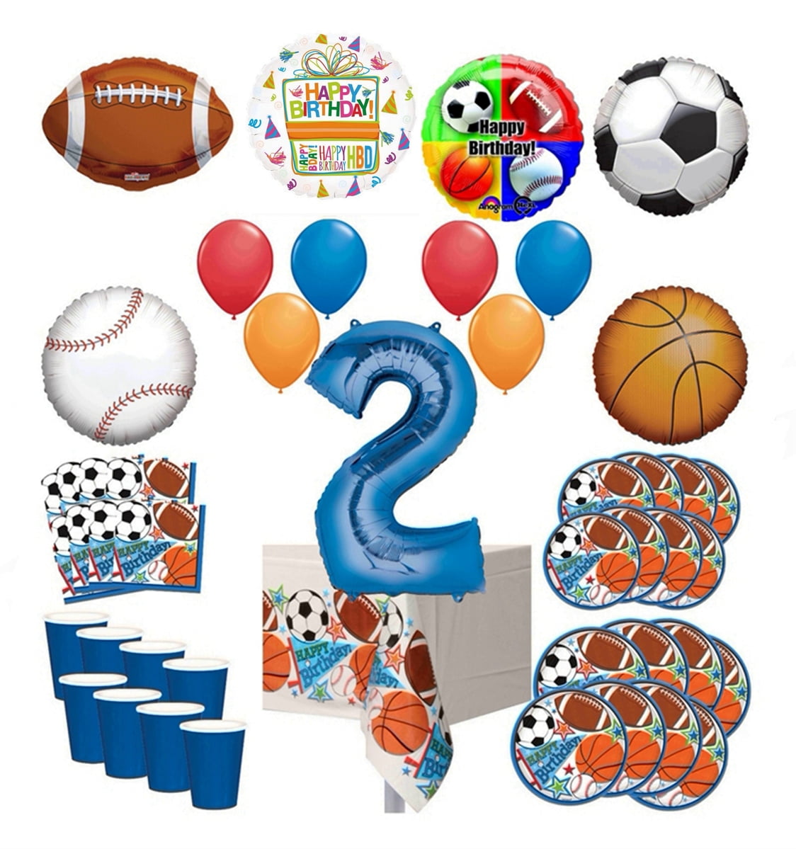 Mayflower Products Sports Theme 2nd Birthday Party Supplies 8 Guest ...