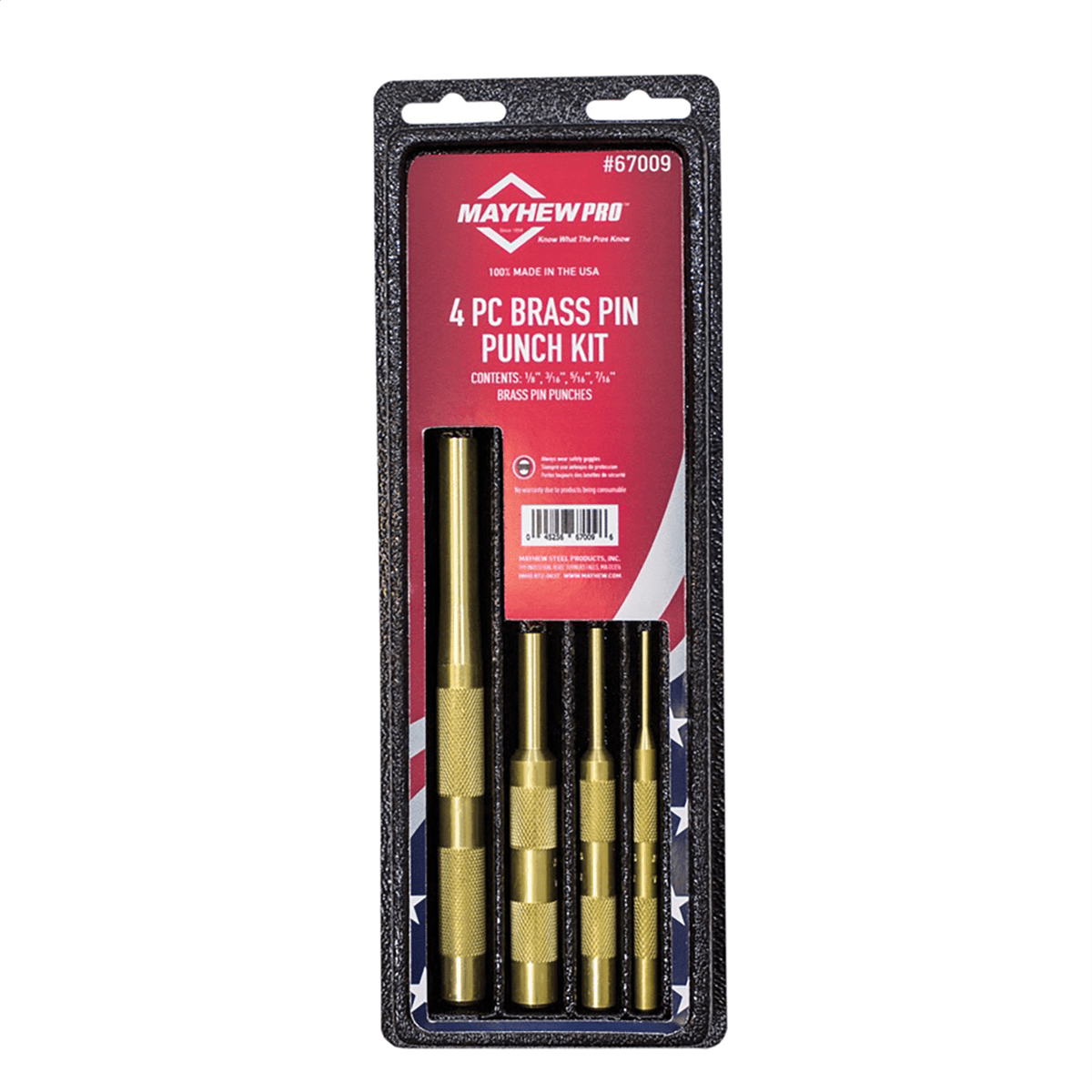 Mayhew 4PC Brass Pin Punch Set Display - Walmart.com