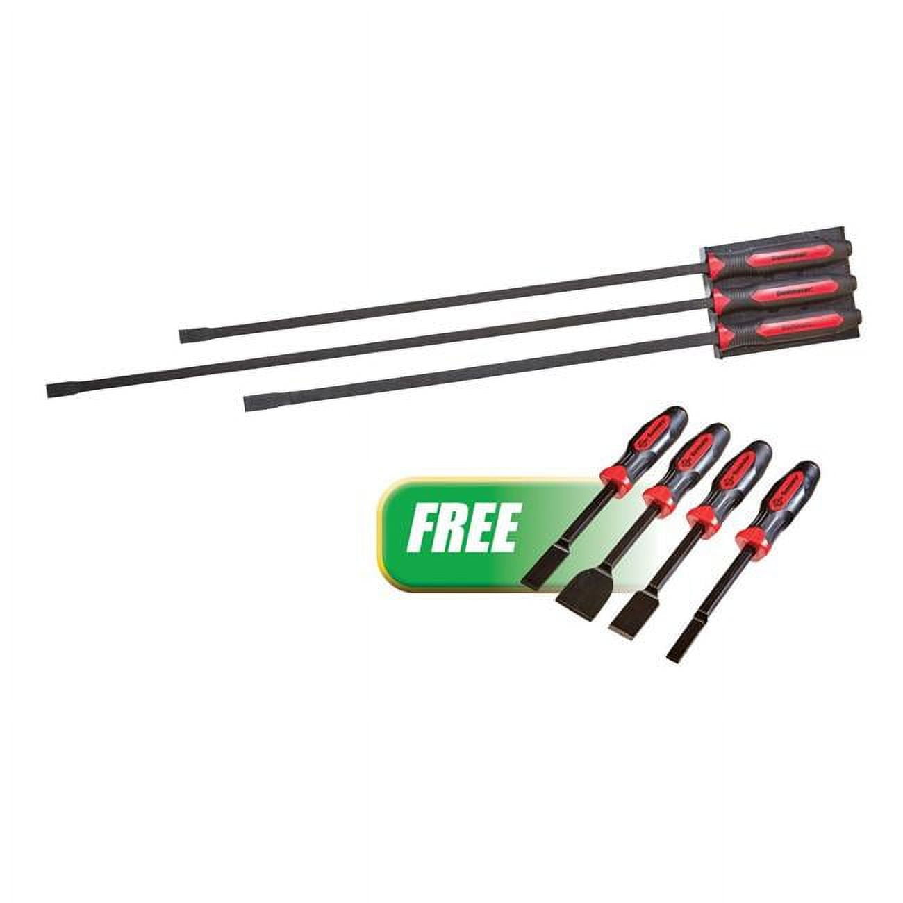 3 Pc. Dominator Long & HD Pry Bar Set w/FREE 4 Pc. Dominator Straight ...