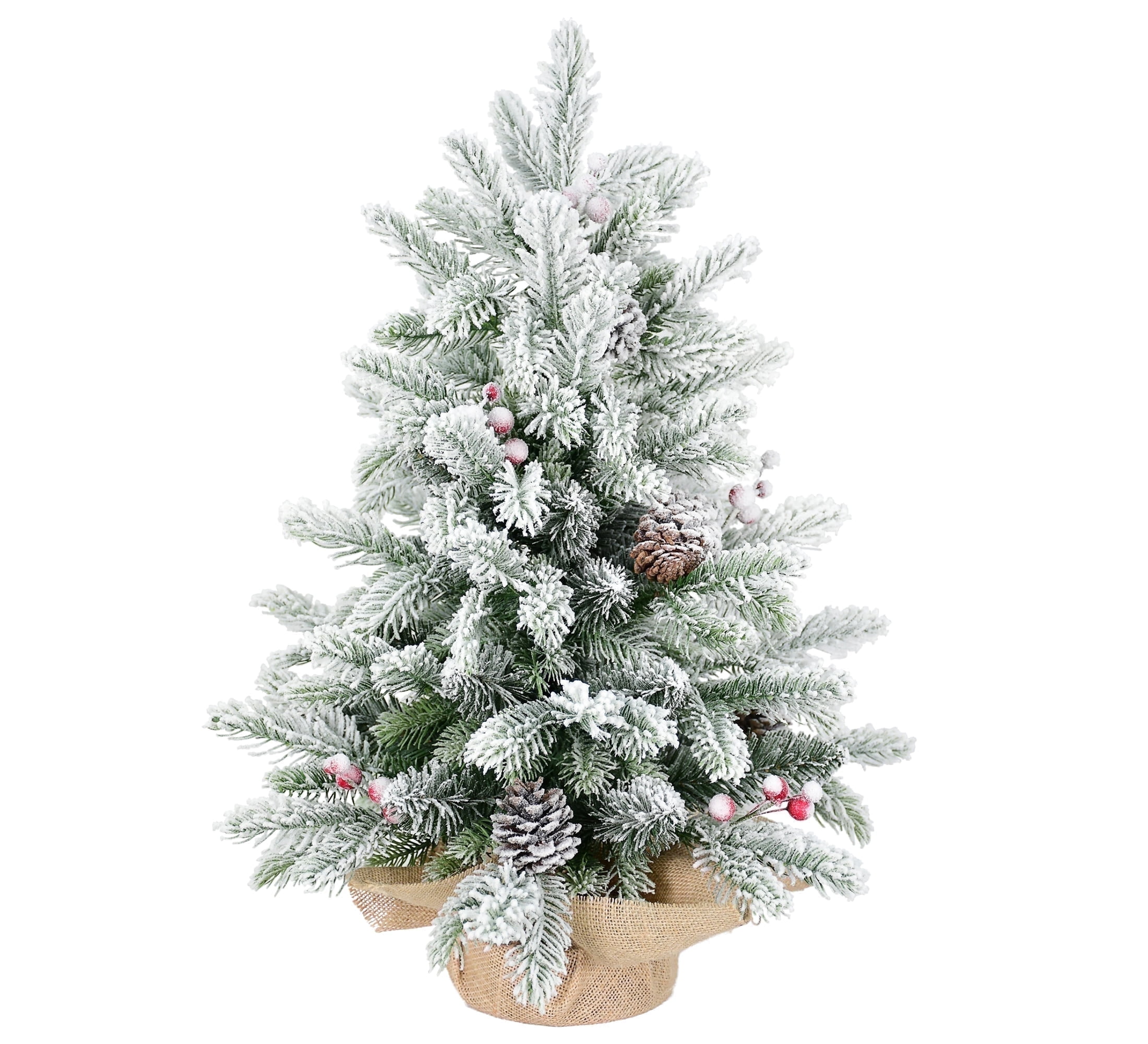 Mayhihi 3ft Tabletop Christmas Tree, Snow Flocked Artificial Mini ...