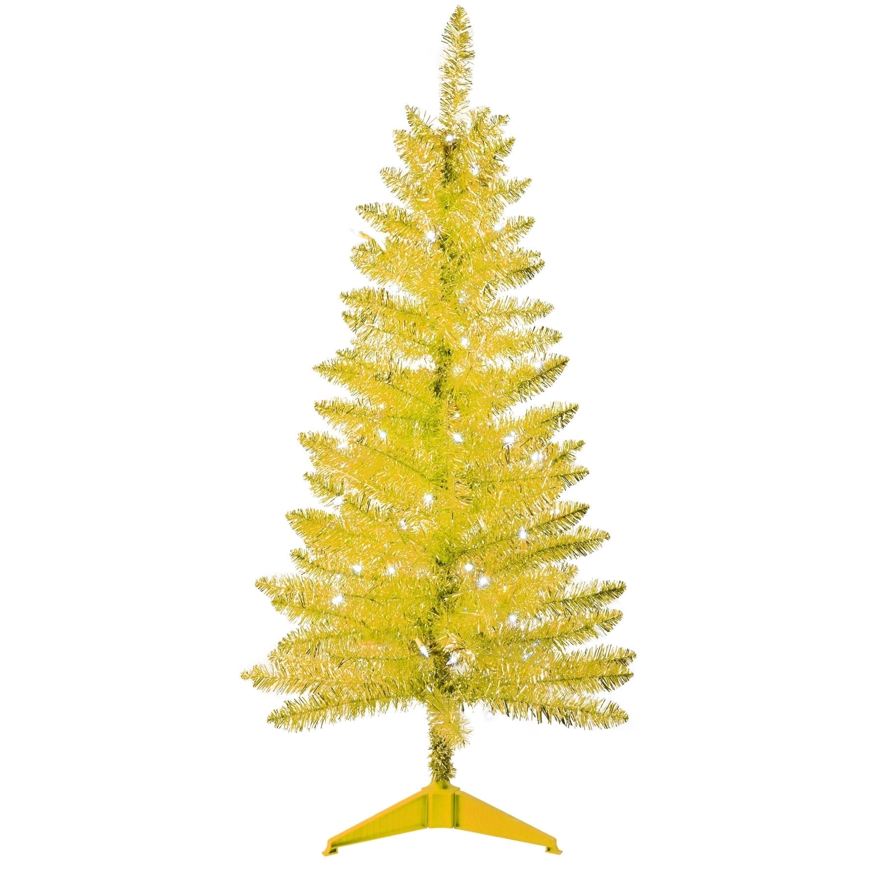 Mayhihi 4FT Golden Pine Small Christmas Tree with Lights, Artificial ...