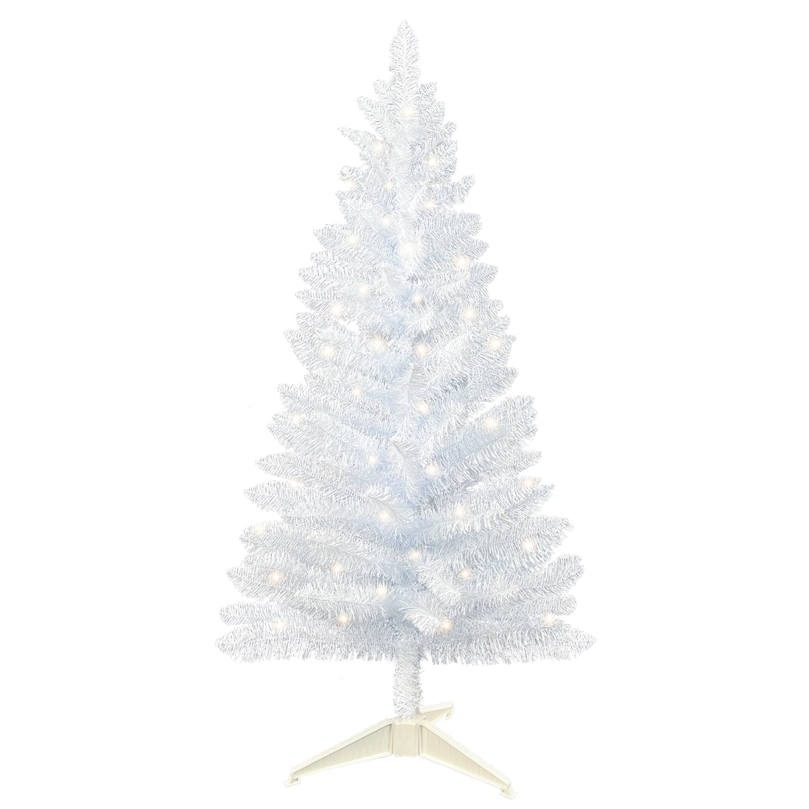 Mayhihi 4FT White Small Christmas Tree with Lights, Artificial Xmas ...