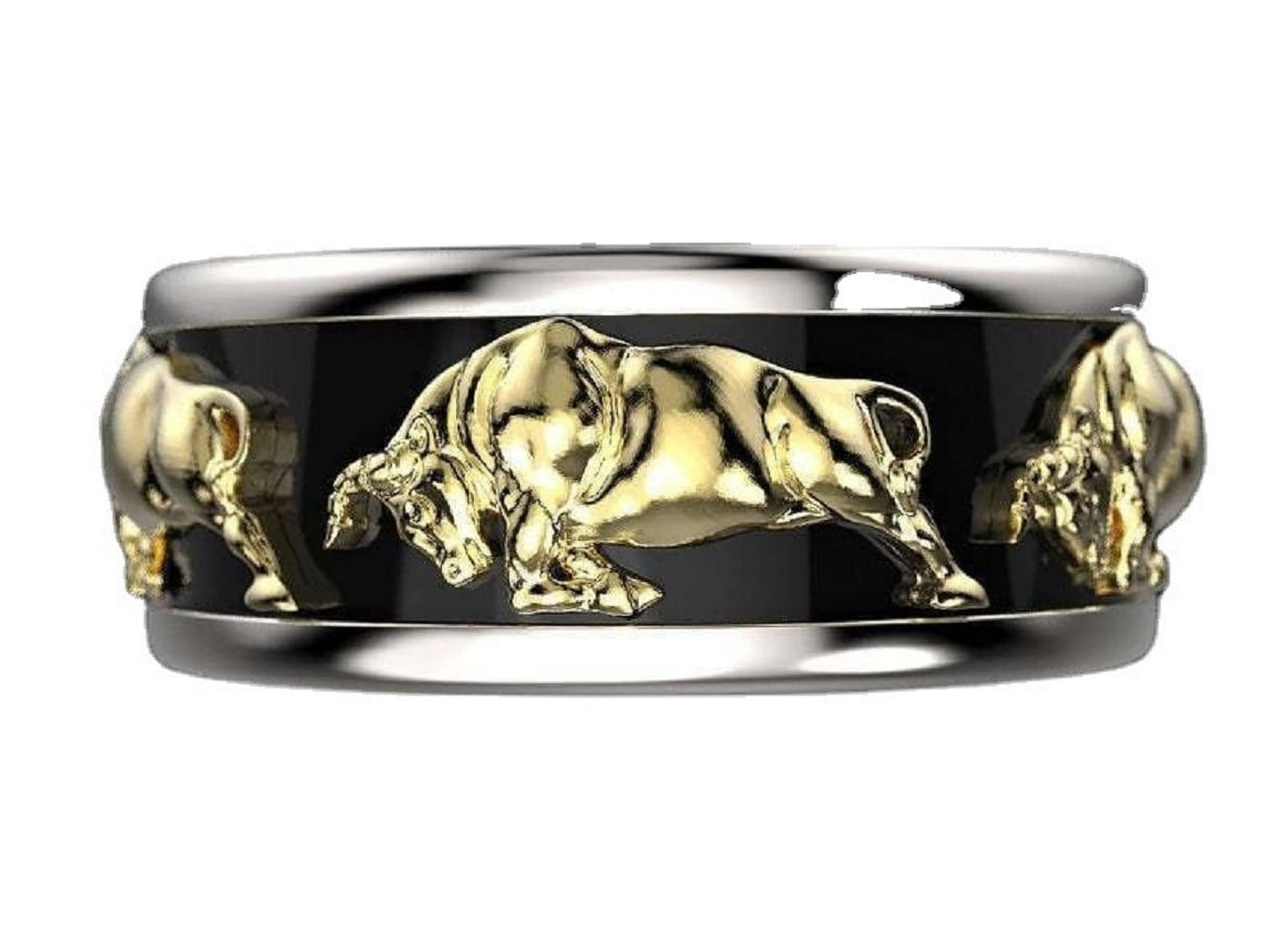 MayiaHey Bull Head Ring, Gold Buffalo Bull Ring for Men, Norse Viking ...