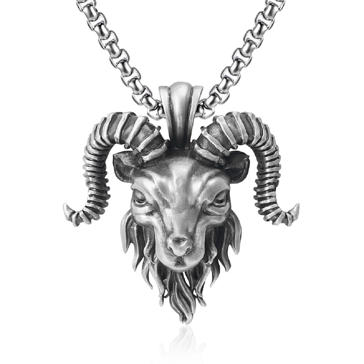 MayiaHey Goat Head Pendant, Gothic Goat Head Necklace for Men, Punk ...