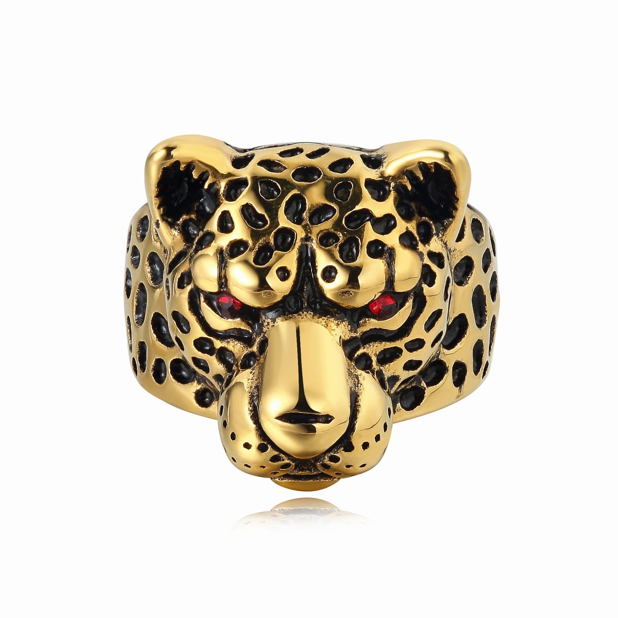 MayiaHey Gold Leopard Head Ring, Hip Hop Leopard Animal Biker Ring for ...